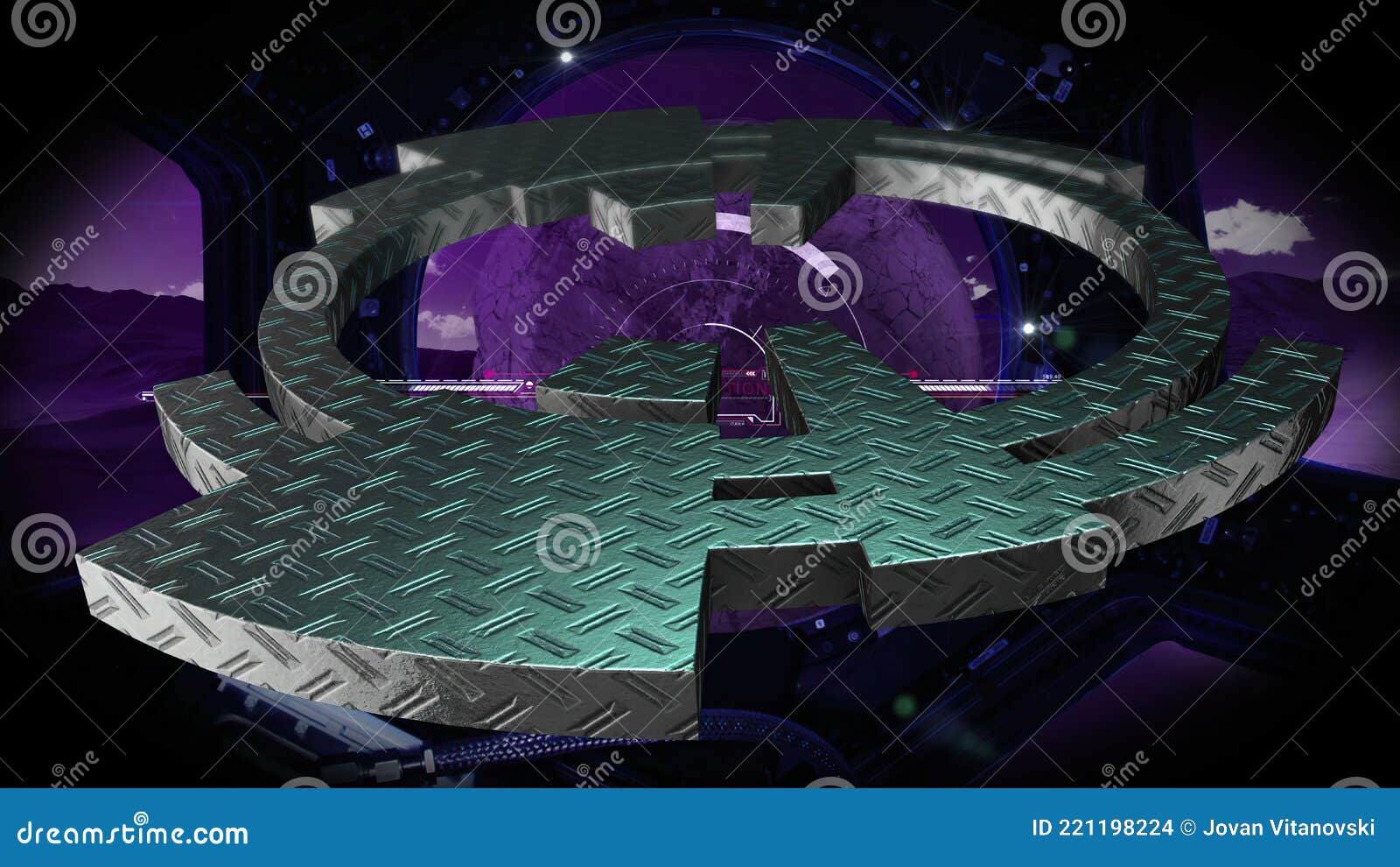 Alien Planet View from Space from the Window of the Ship Stock ...