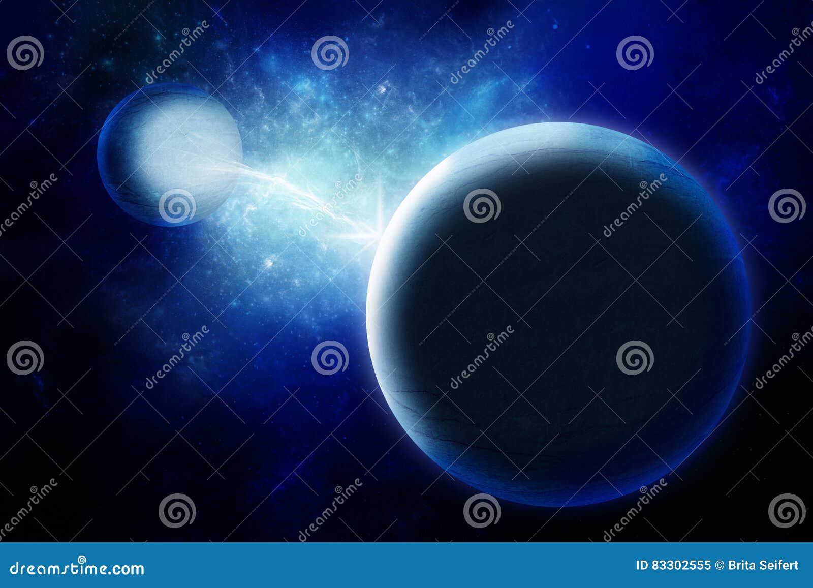 Alien planets in universe stock illustration. Illustration of fantasy ...