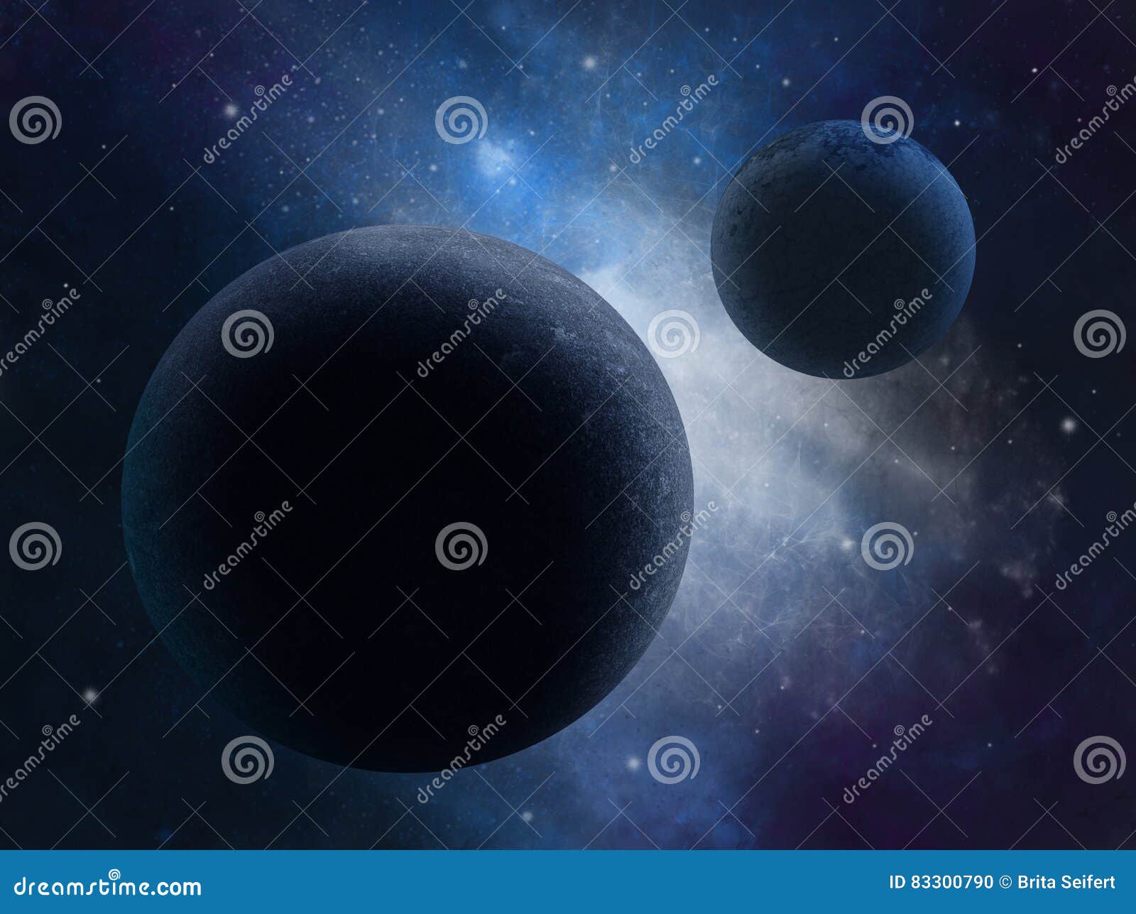 Alien planets in universe stock illustration. Illustration of cosmic ...