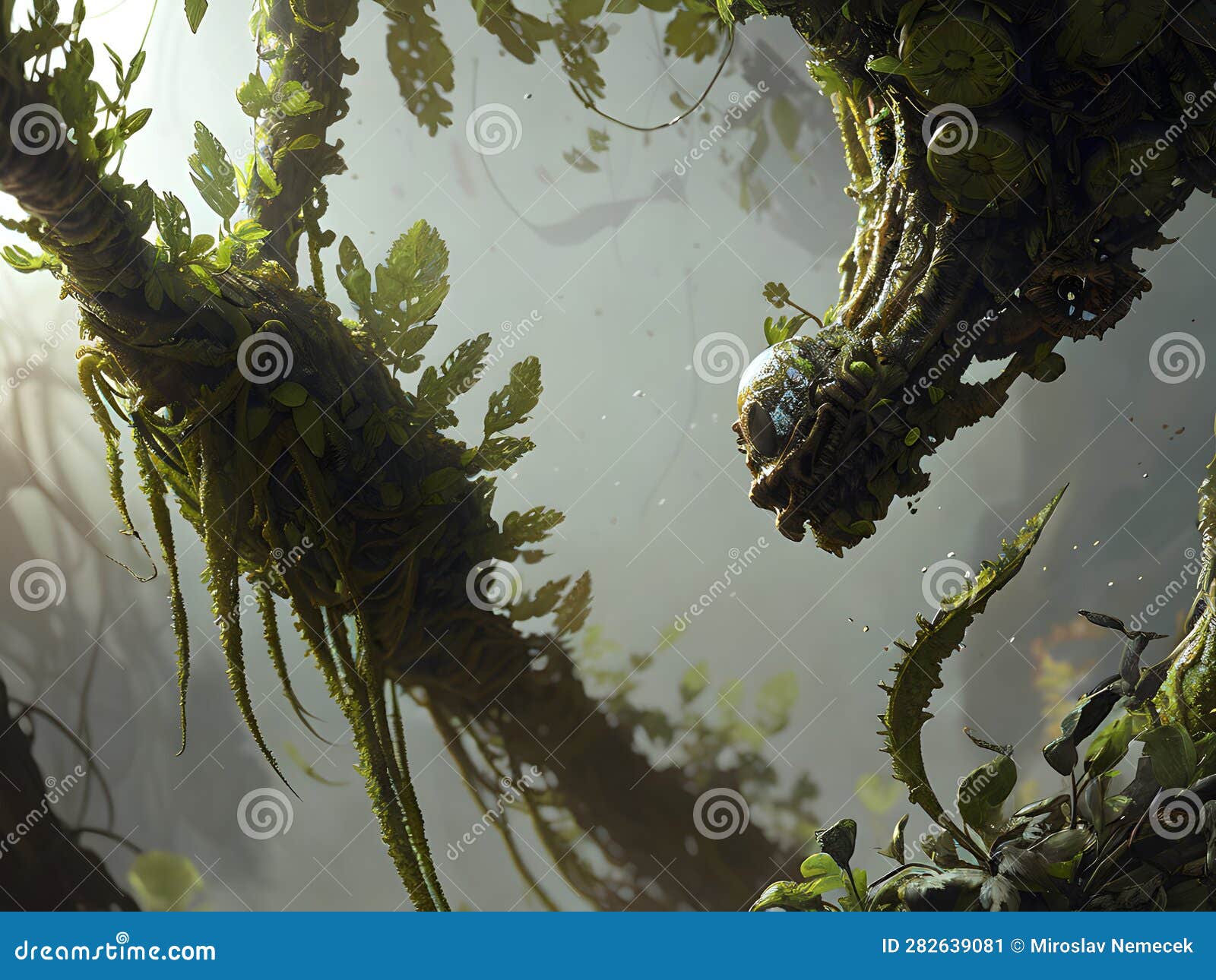 Alien Plant Life, Generative AI Illustration Stock Illustration ...
