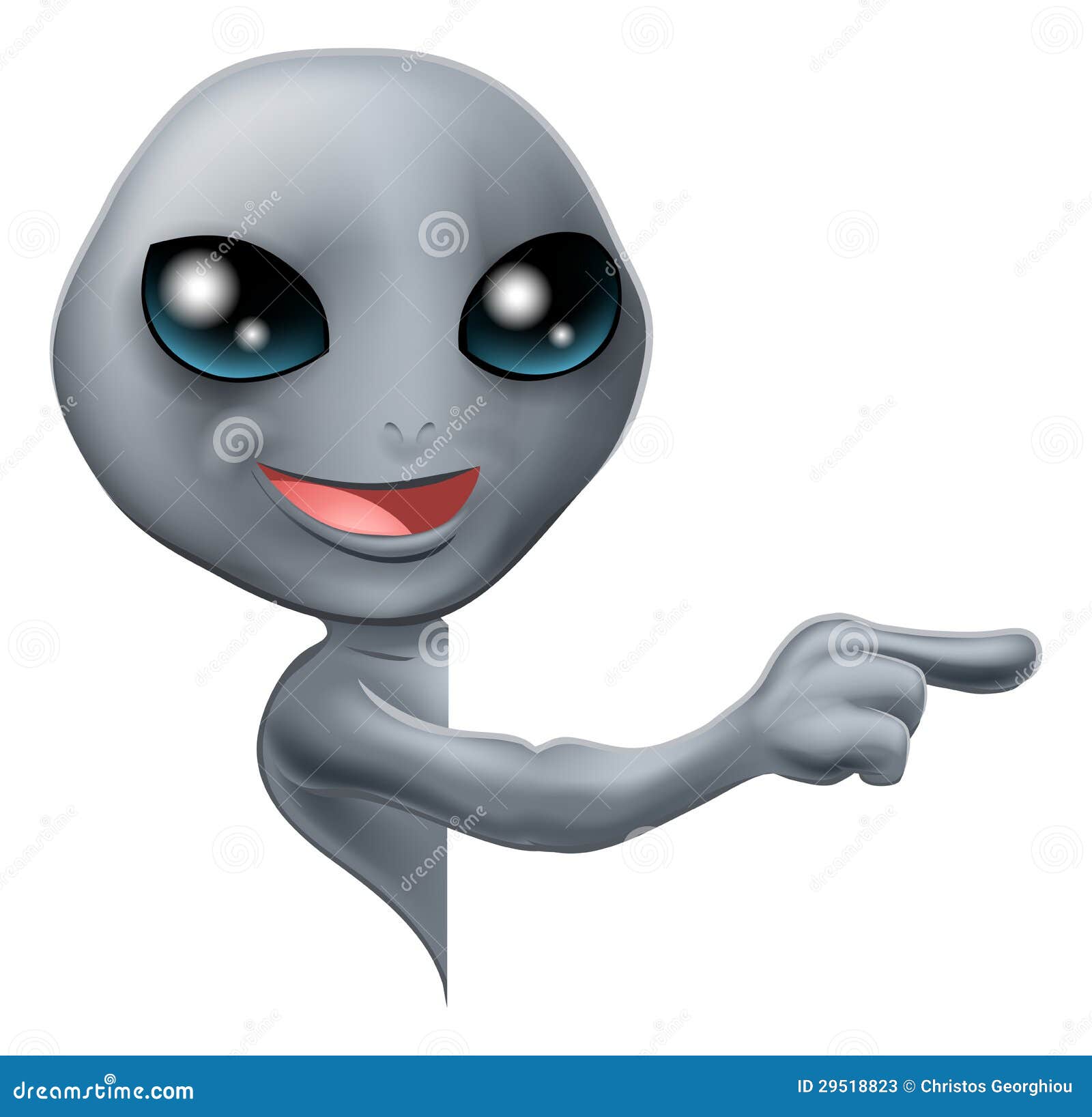 Alien Pointing stock vector. Illustration of peeking - 29518823