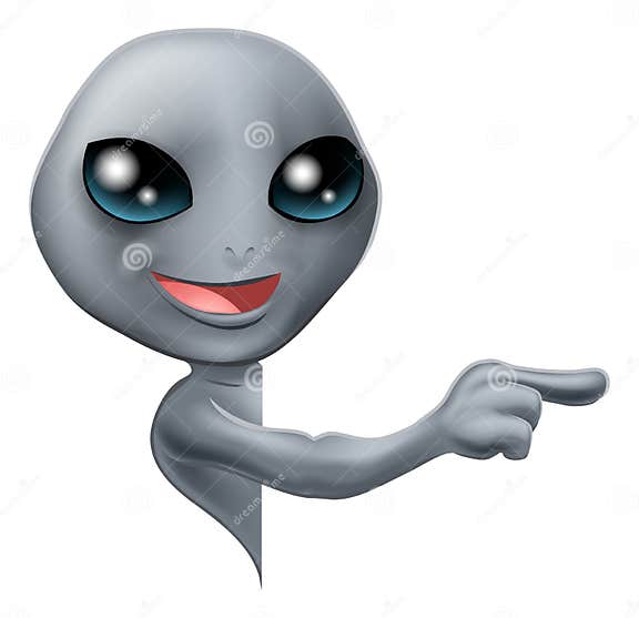 Alien Pointing stock vector. Illustration of peeking - 29518823
