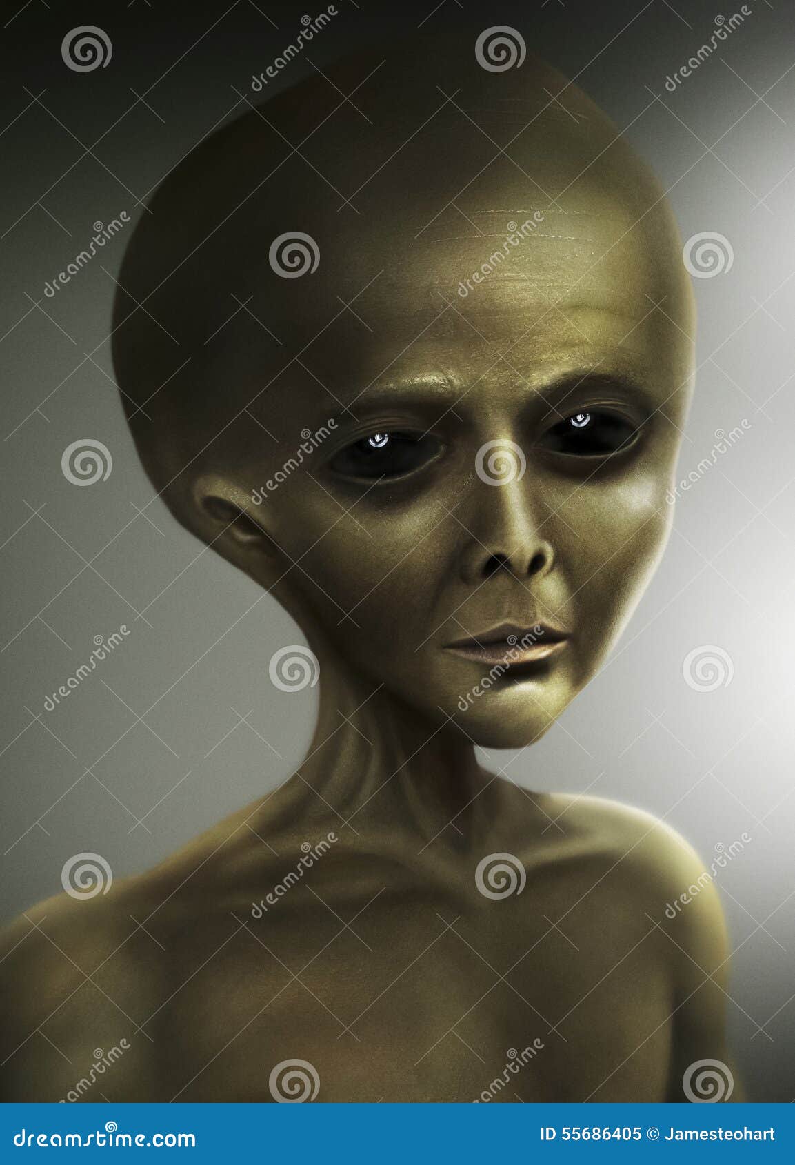 Alien portrait stock image. Image of beauty, invaders - 55686405