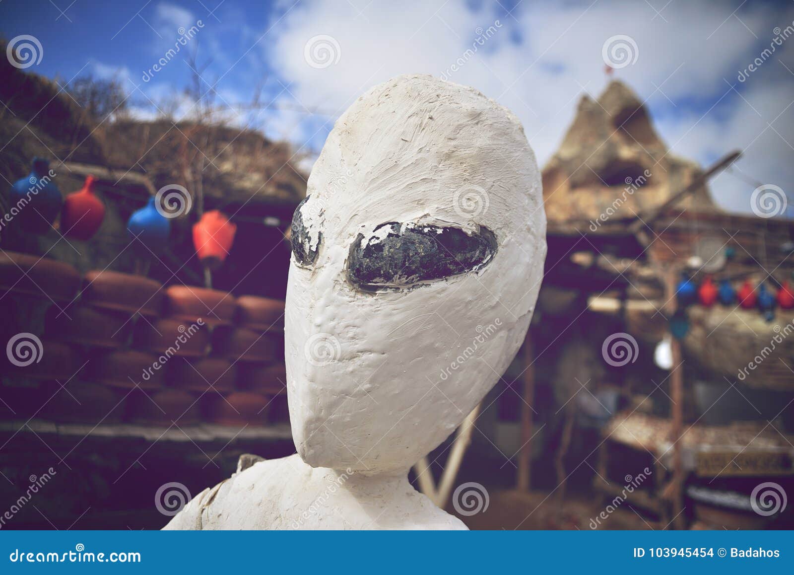 White alien portrait stock photo. Image of futuristic - 103945454