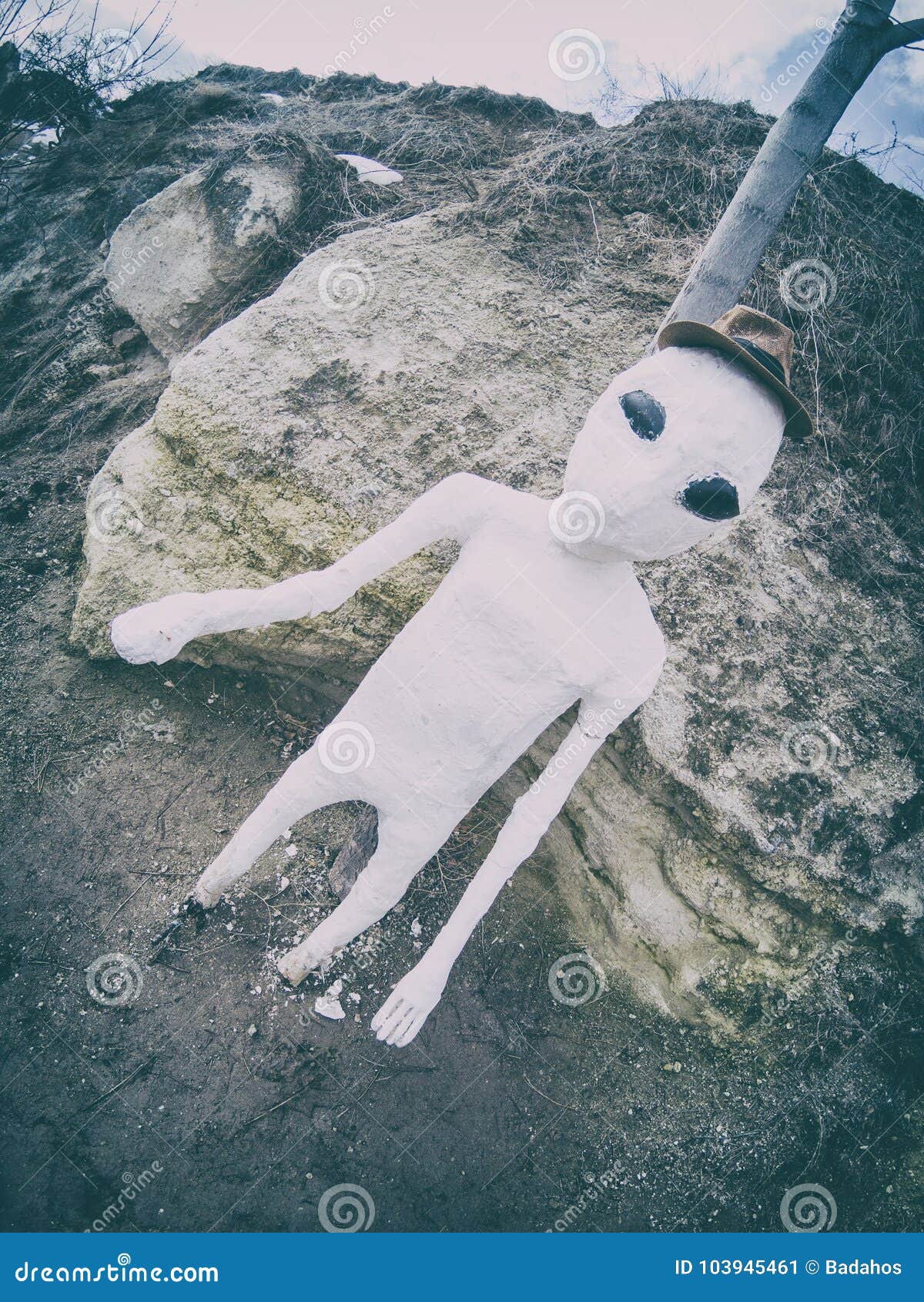 White alien portrait stock image. Image of humanoid - 103945461