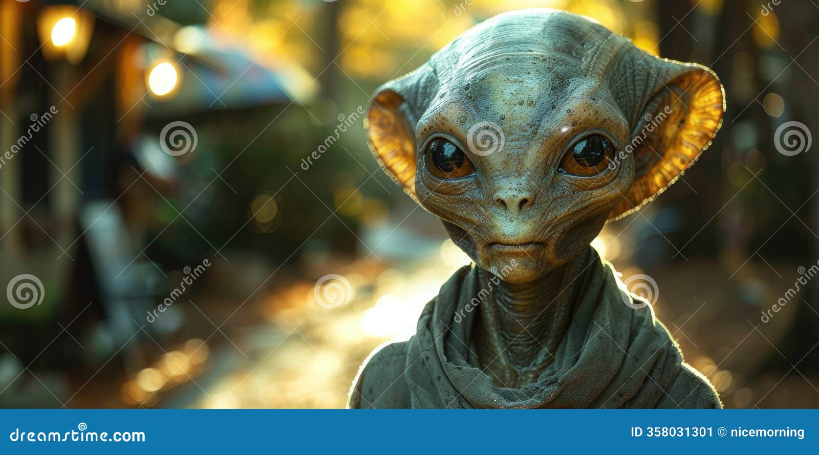 Alien Portrait in a Fall Setting. Created by Generative Artificial ...