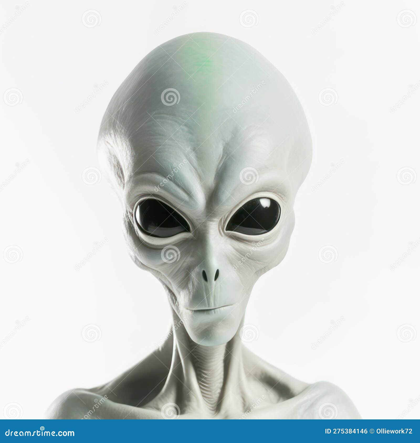 Alien on White Background. a Portrait of an Alien on a White Backdrop ...