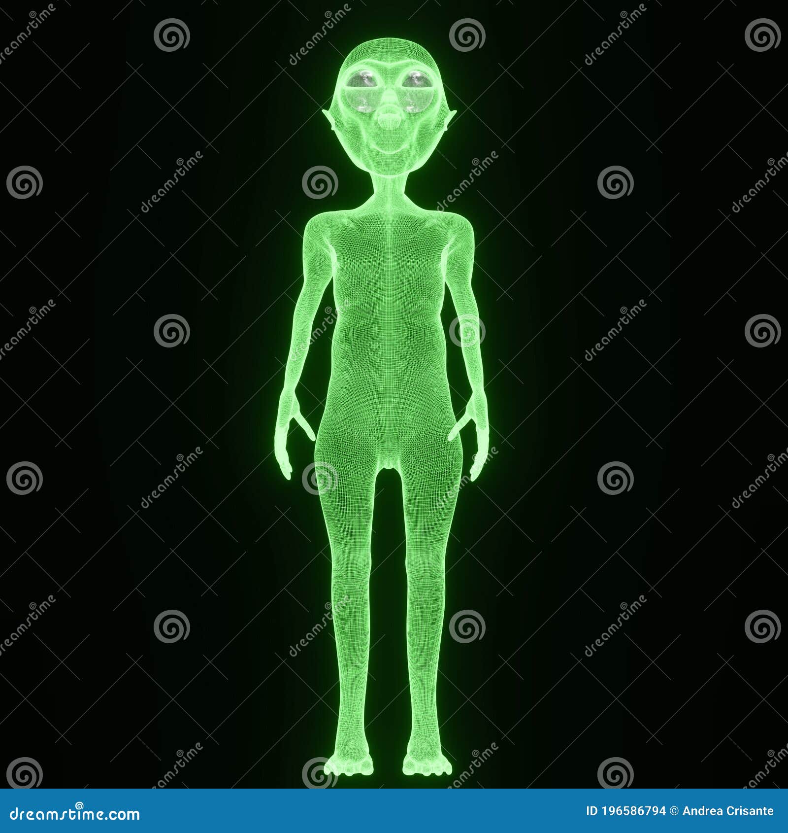 Alien posing in the dark stock illustration. Illustration of aliens ...