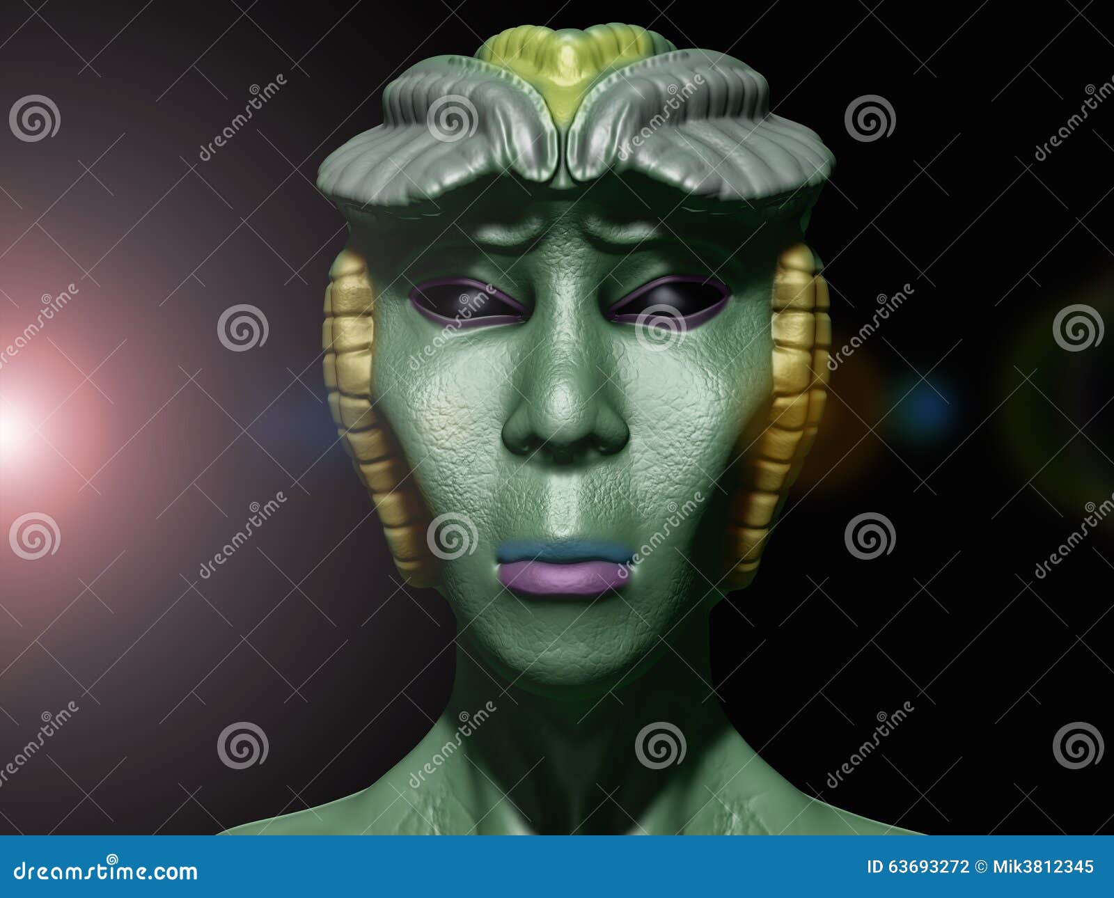 Alien Princess Portrait Stock Illustration - Image: 63693272
