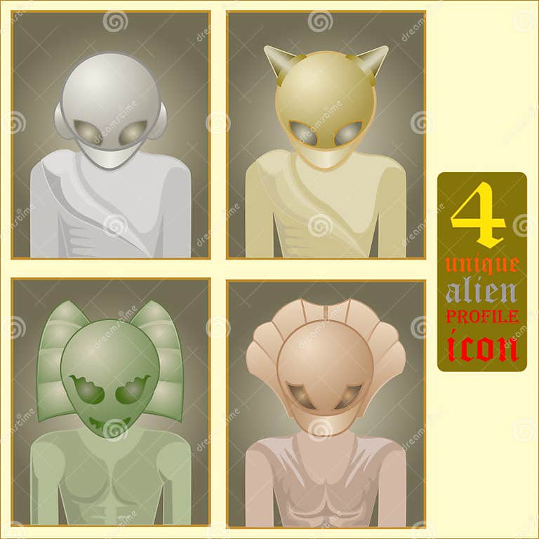 Alien profile icon stock vector. Illustration of person - 21855137