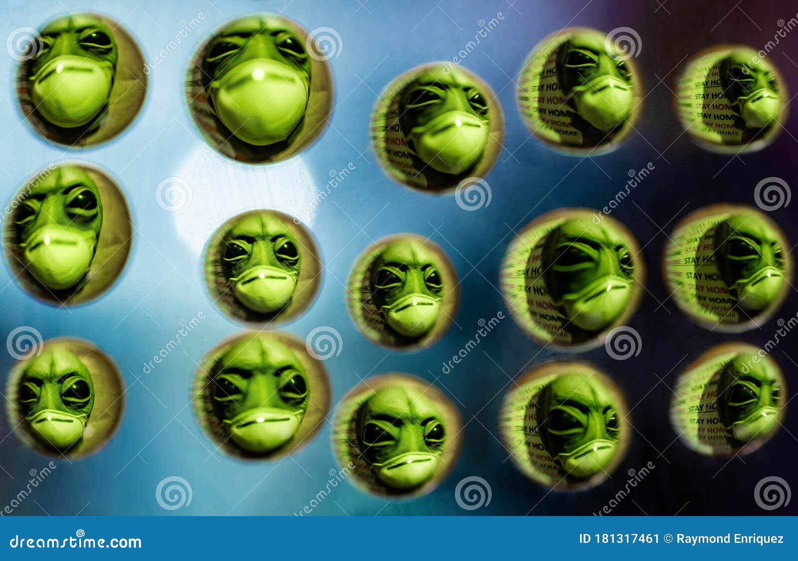 Alien Quarantine Bubbles for Covid-19 Pandemic Stock Image - Image of ...