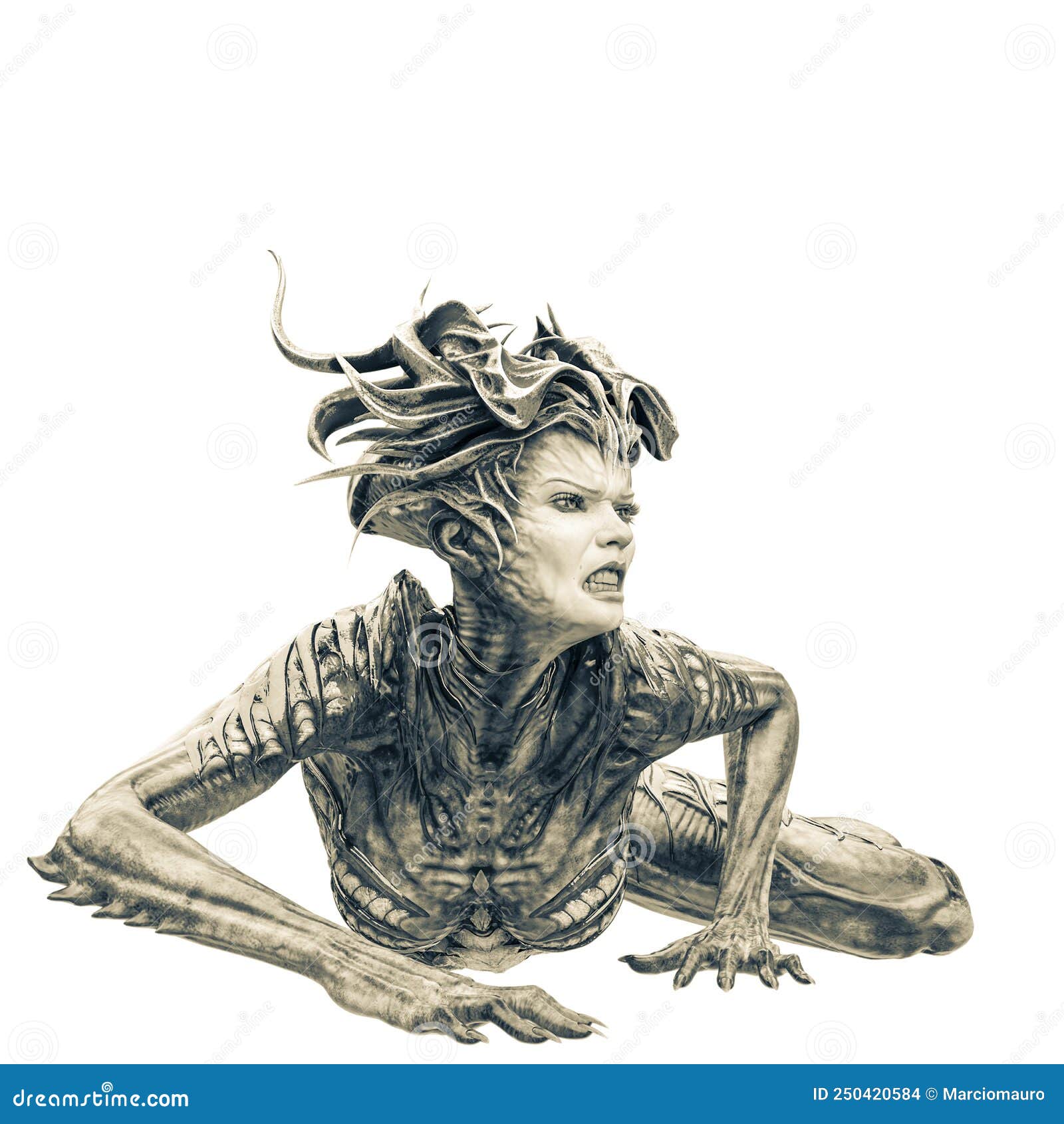 Alien queen craw stock illustration. Illustration of hero - 250420584