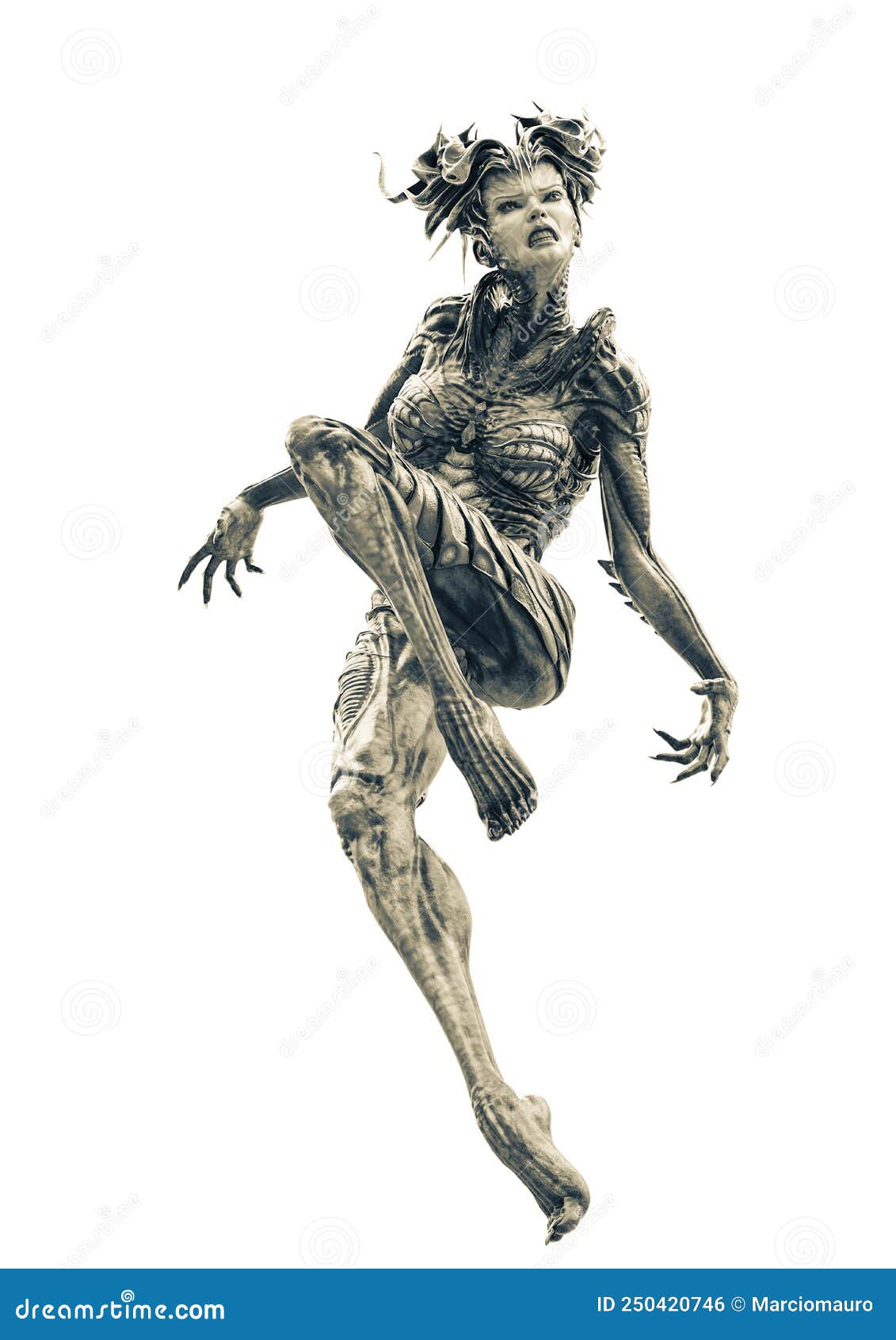 Alien queen jumping stock illustration. Illustration of alien - 250420746