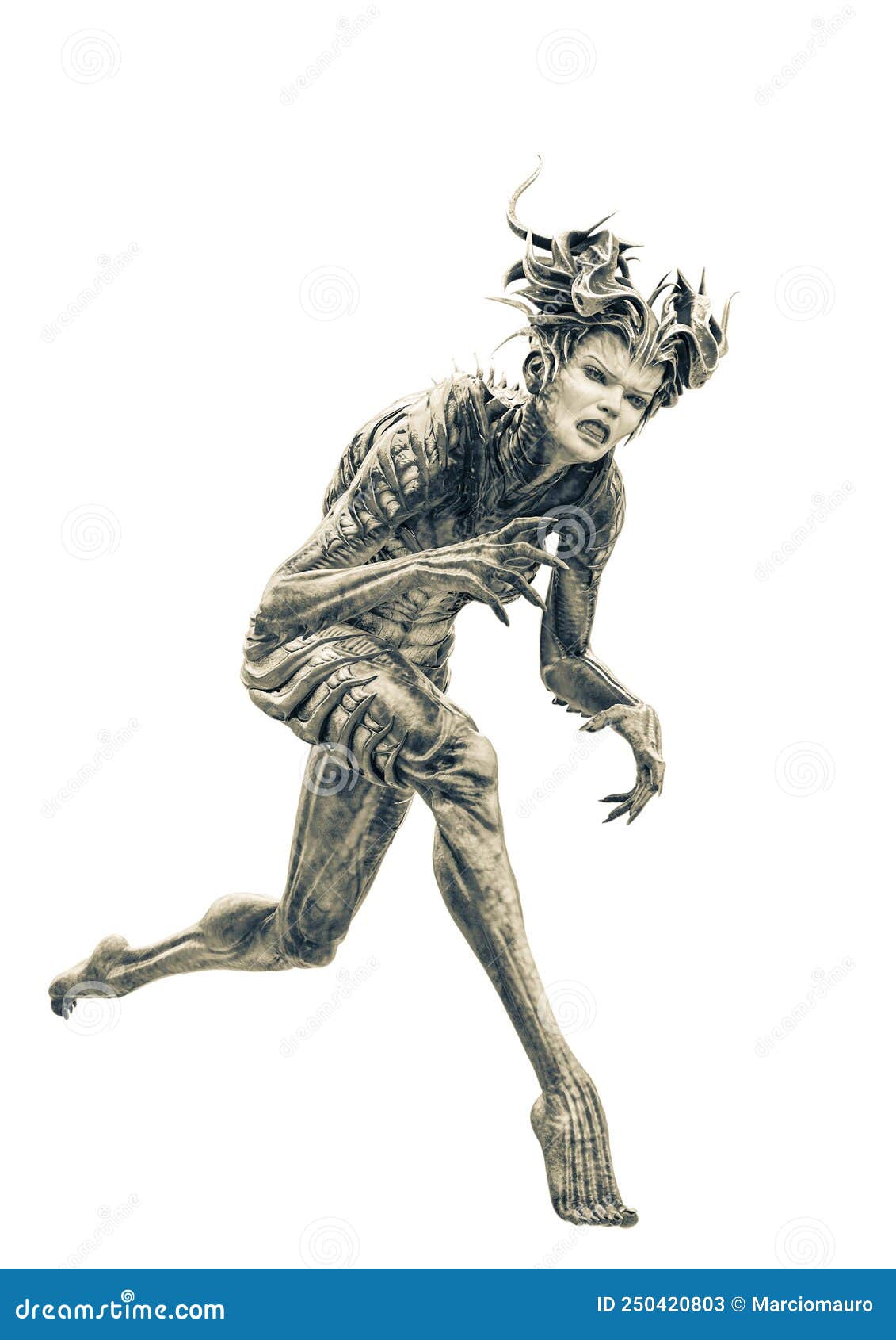 Alien queen running stock illustration. Illustration of evil - 250420803