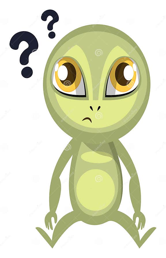 Alien with Question Marks, Illustration, Vector Stock Vector ...