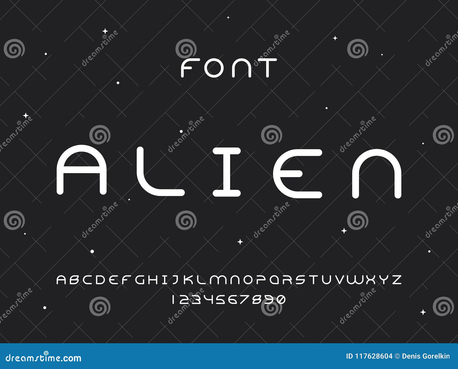 Alien Regular Font. Vector Alphabet Stock Vector - Illustration of ...