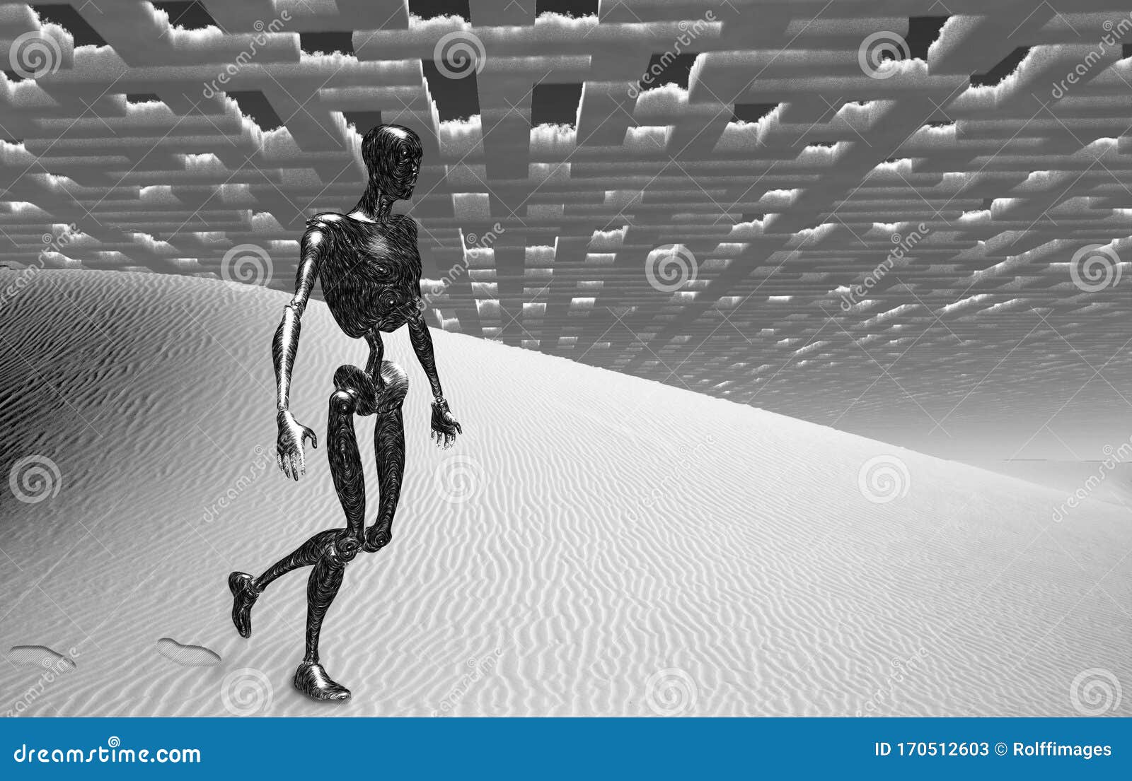 Robot Footprints Tracks, Humanoids Or Bipedal Walking Machine ...