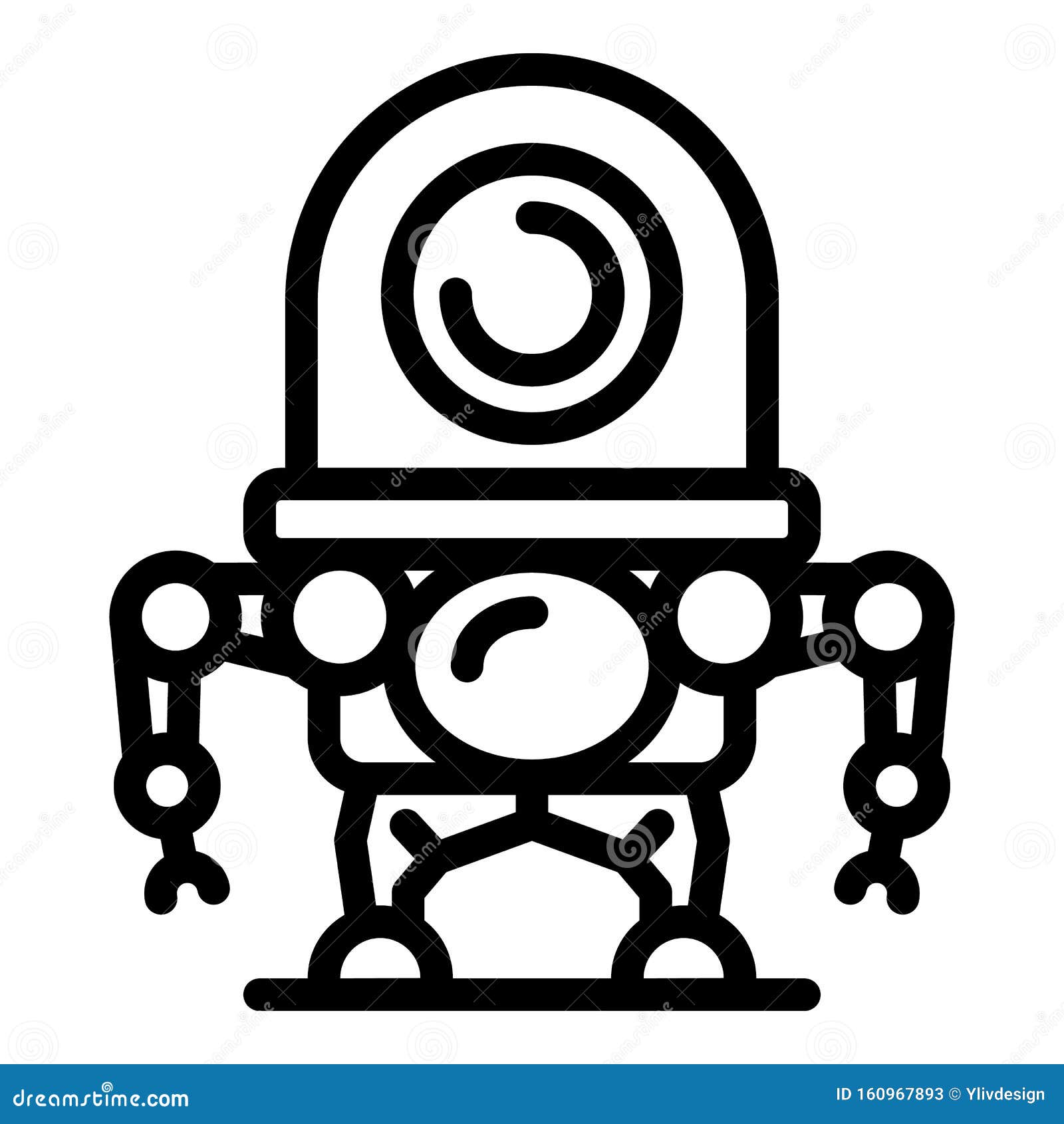 Alien Robot Icon, Outline Style Stock Vector - Illustration of ...