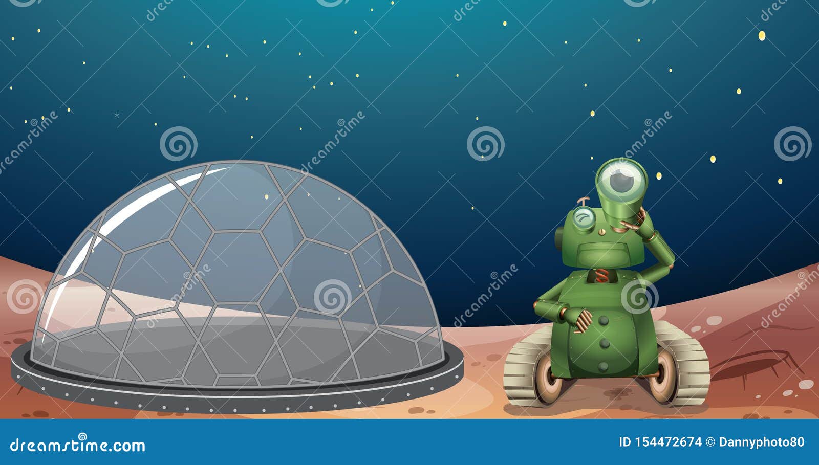 Alien Robot Warrior In Metropolis Cartoon Vector | CartoonDealer.com ...