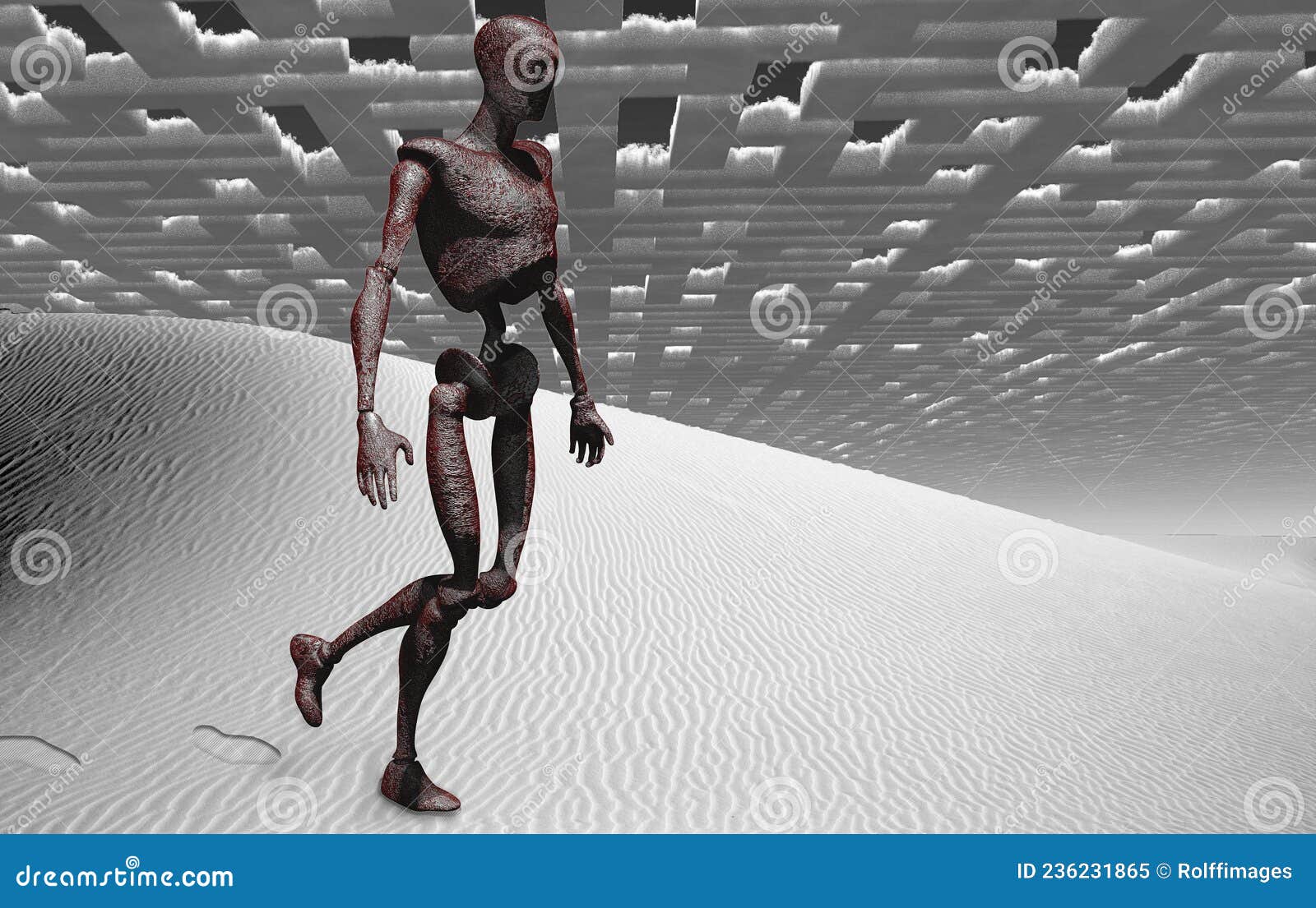 Robot Footprints Tracks, Humanoids Or Bipedal Walking Machine ...