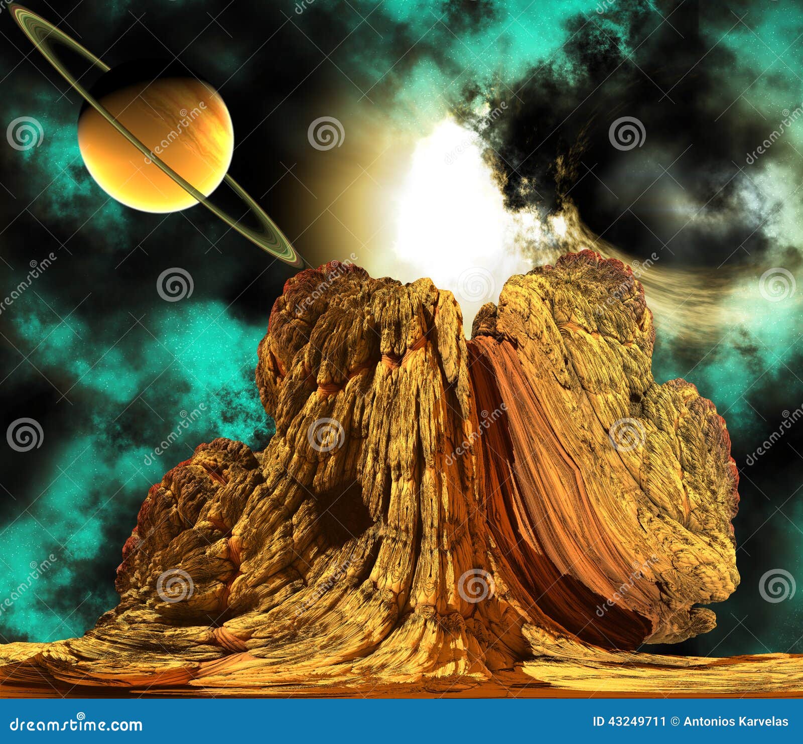 Alien Rock. Abstract Stone Shape. Doodle Heavy Boulder. Isolated ...