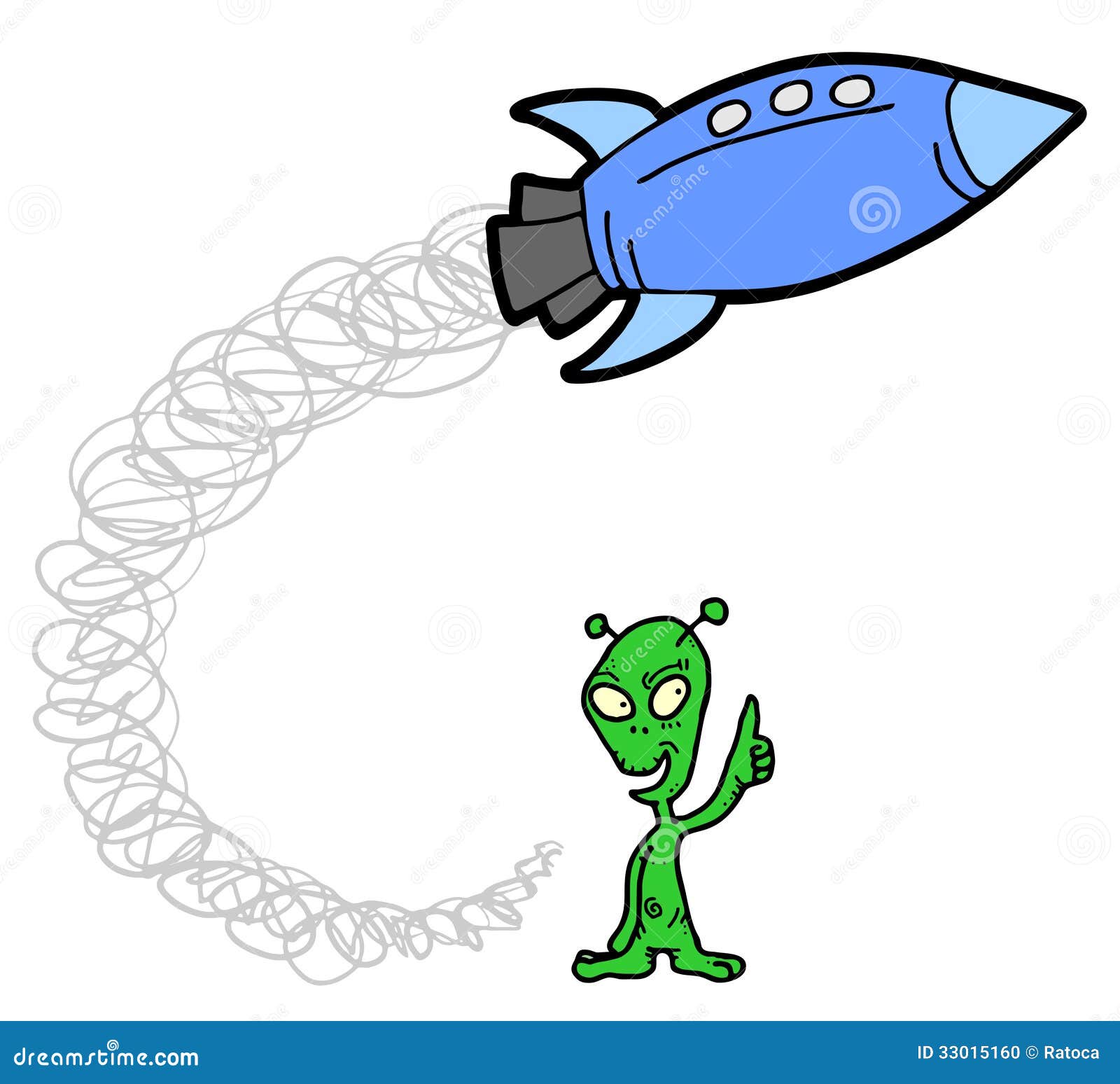 Alien and rocket stock vector. Illustration of science - 33015160