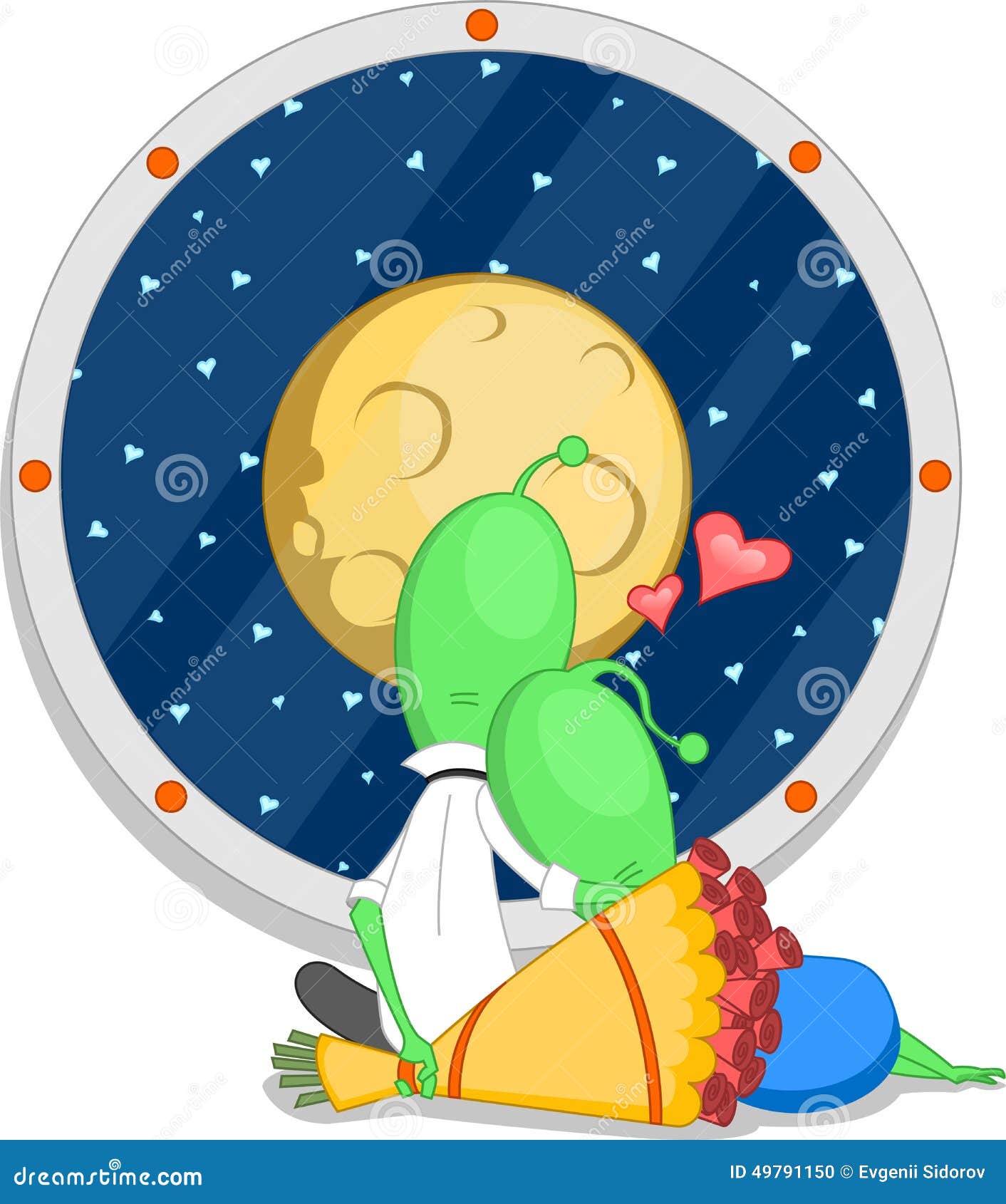 Alien romance. stock vector. Illustration of hearts, alien - 49791150