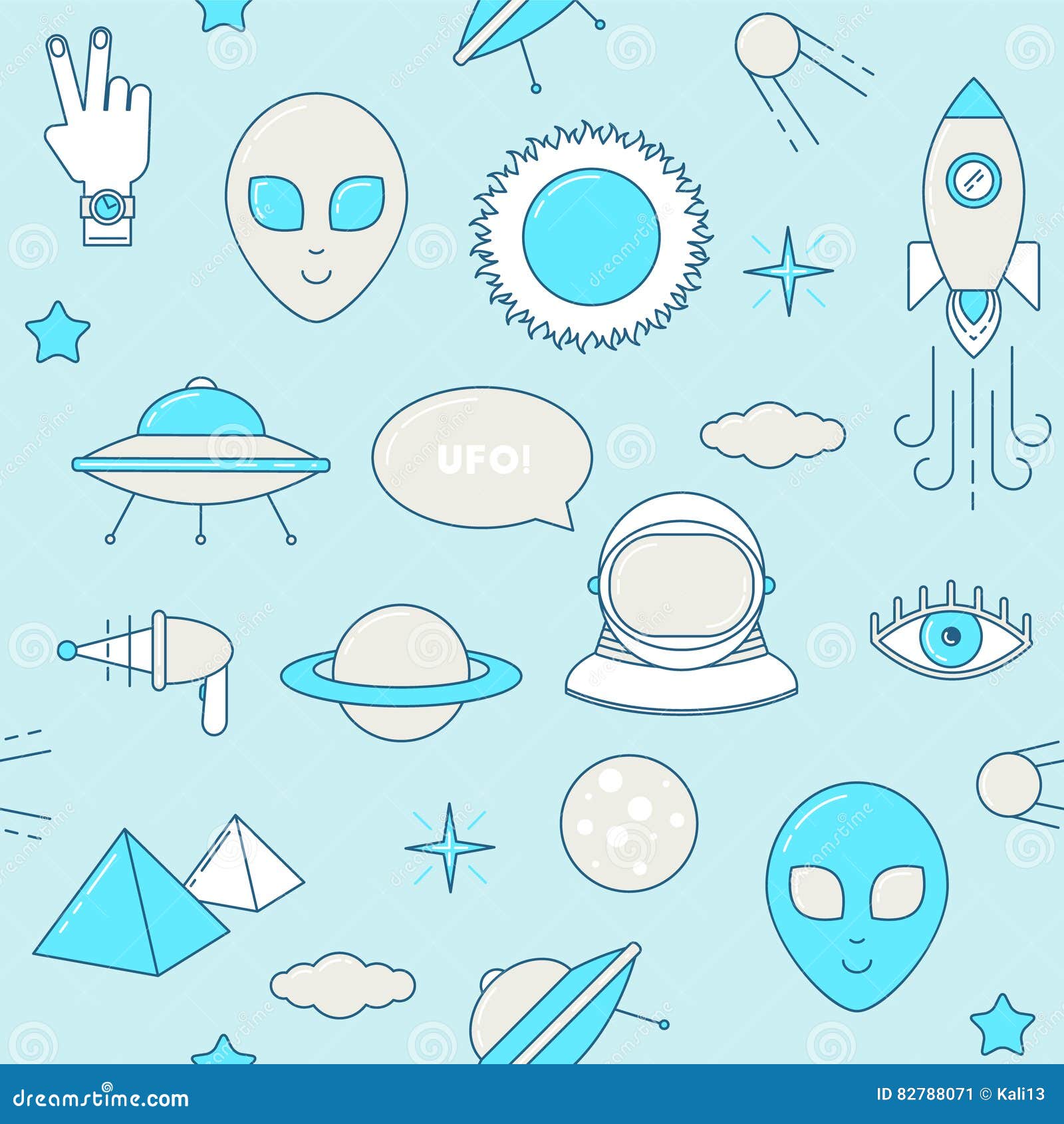 Alien seamless pattern stock vector. Illustration of alien - 82788071