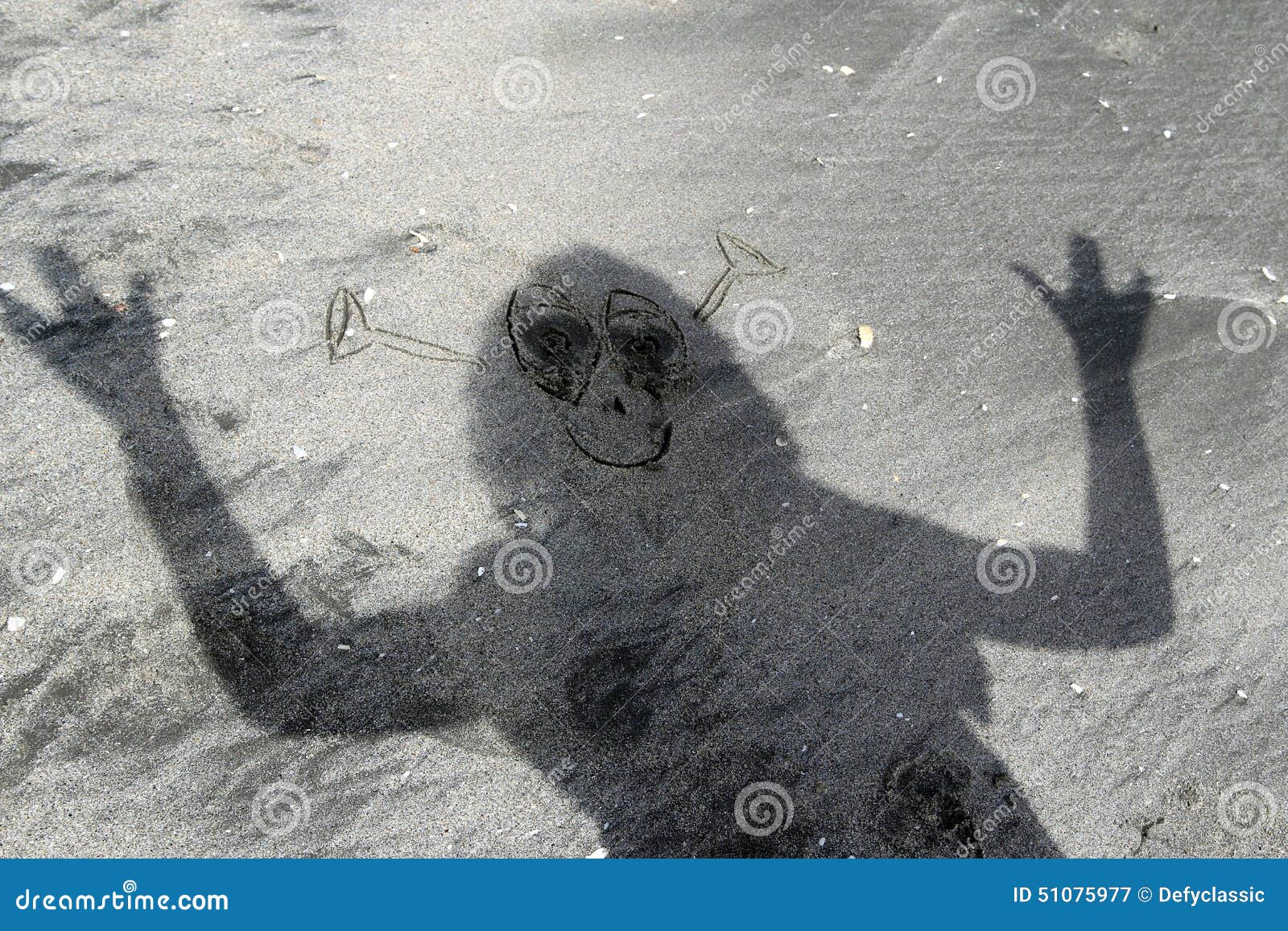 Alien shadows stock image. Image of beach, bright, gesturing - 51075977