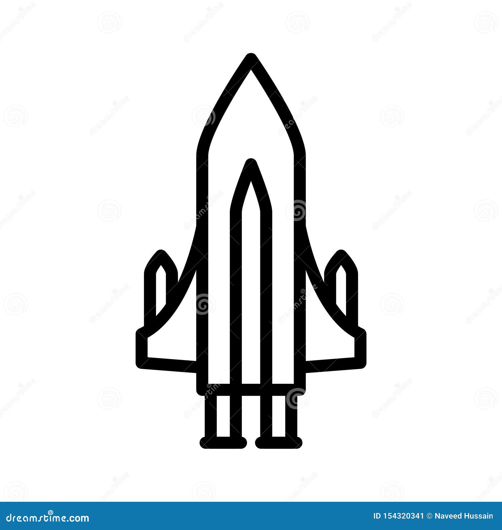Alien Ship Colour Line Vector Icon Stock Vector - Illustration of ...