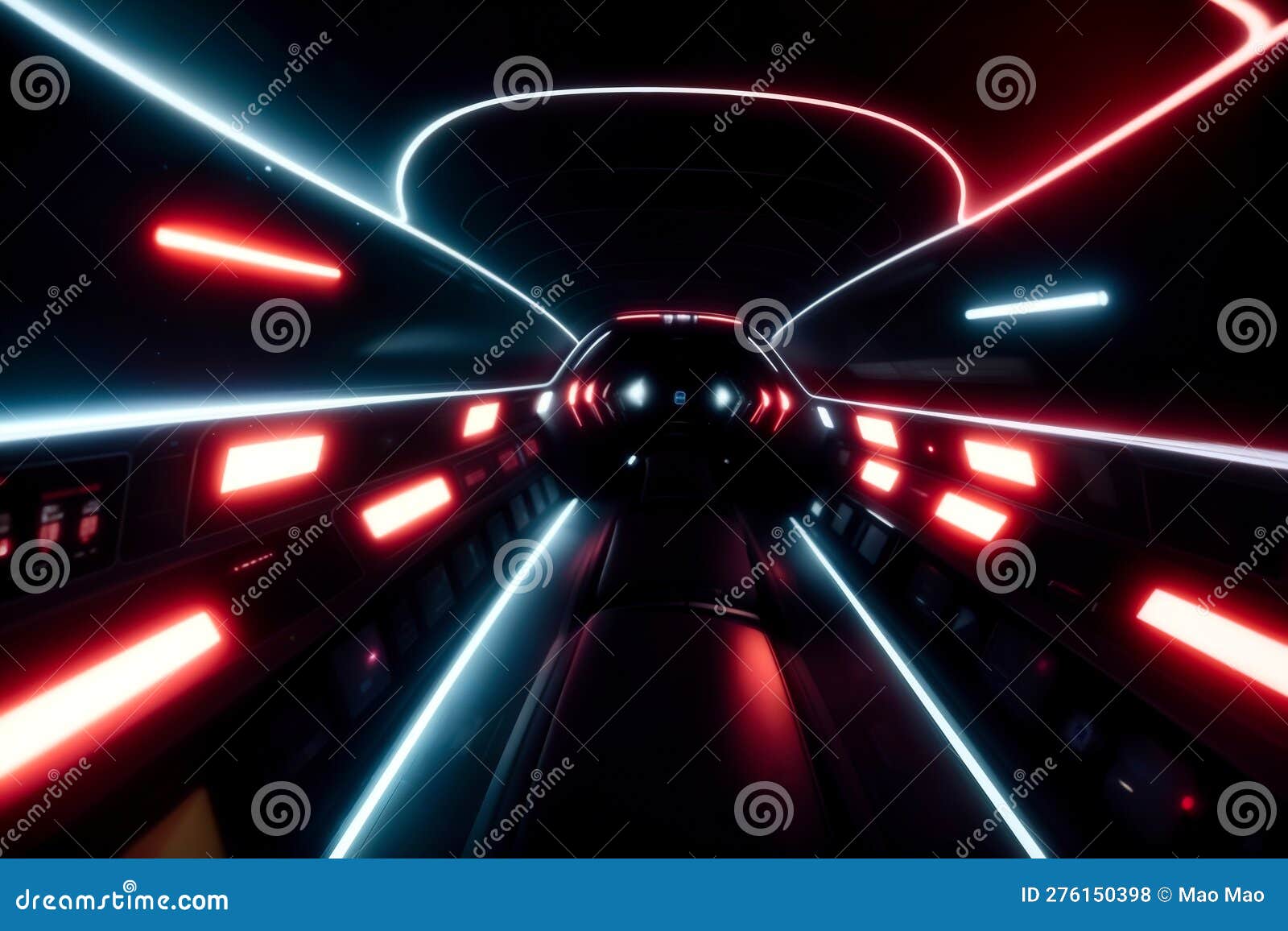 Alien Ship Corridor Tunnel Wallpaper 3d Rendering 3d Illustration Stock ...