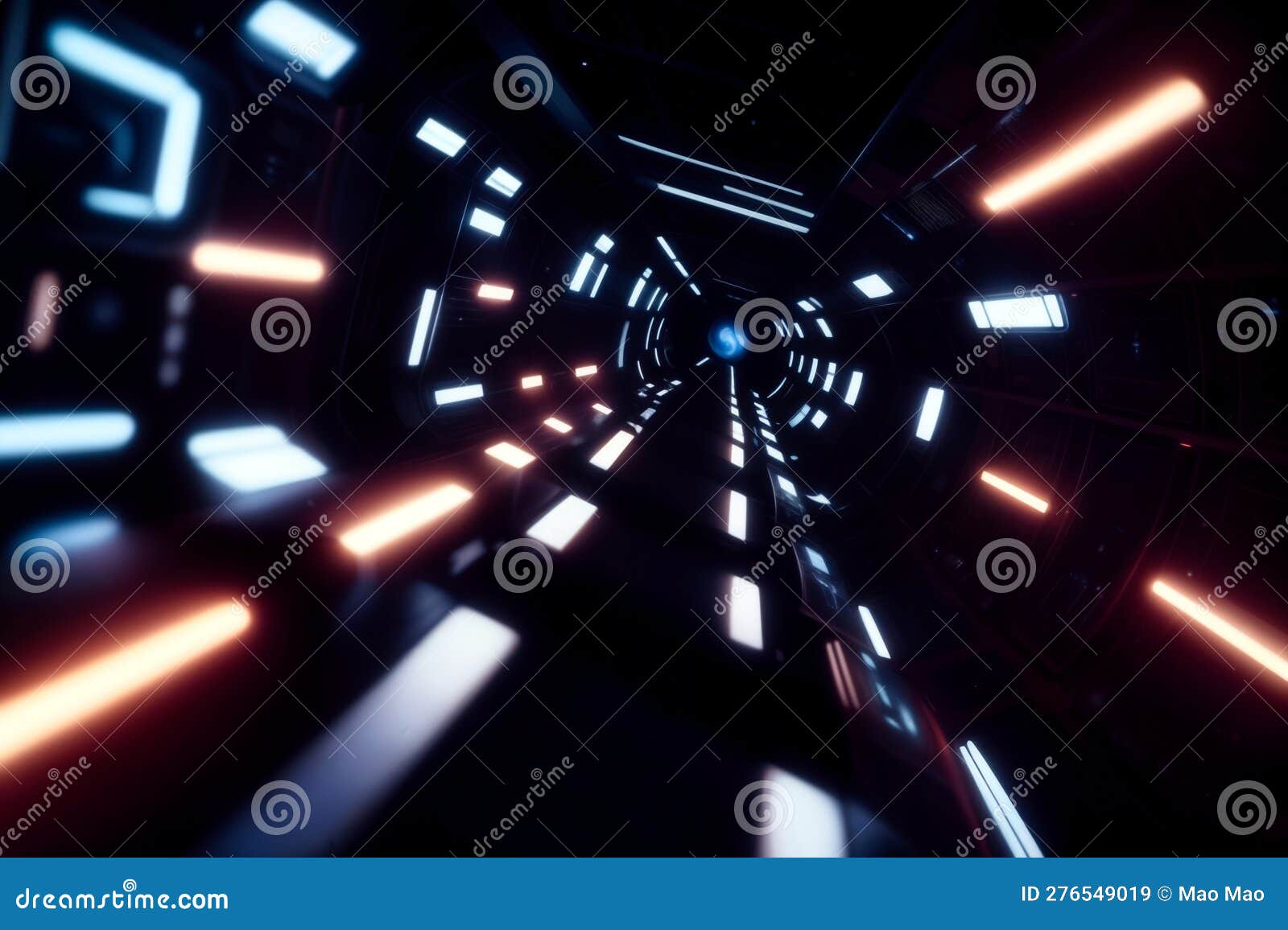 Alien Ship Corridor Tunnel Wallpaper 3d Rendering 3d Illustration Stock ...