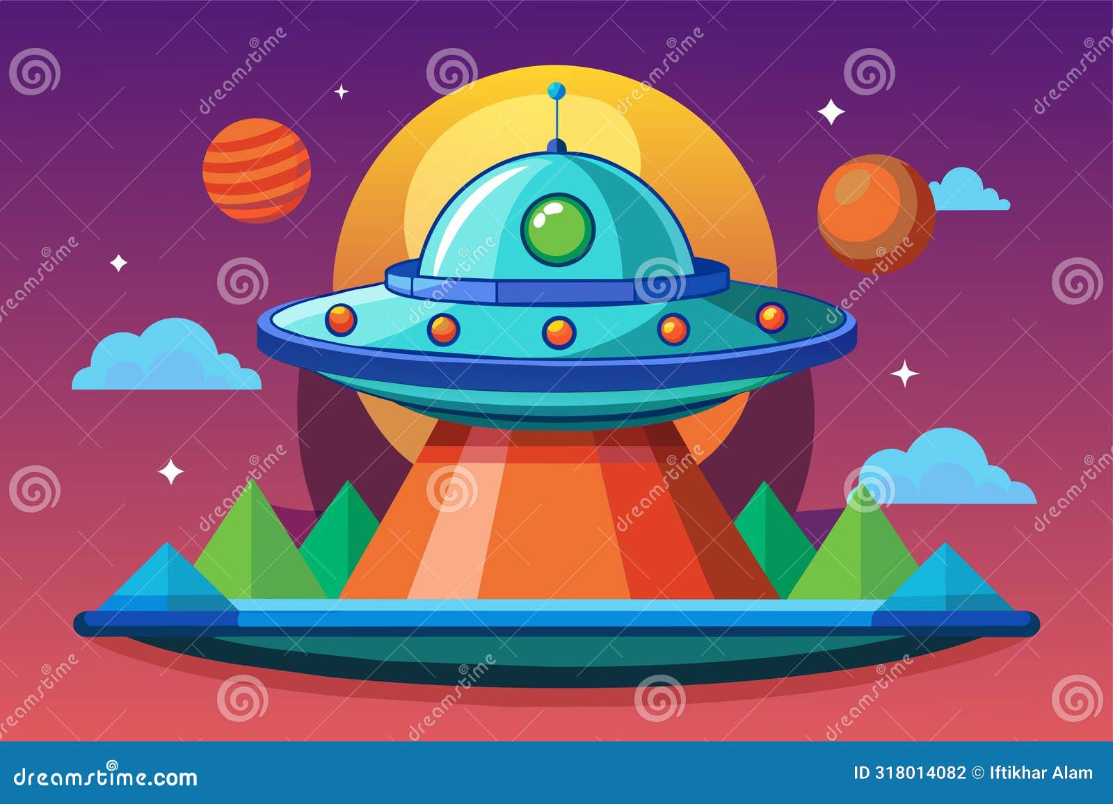 An Alien Ship Hovers in the Sky, Casting an Otherworldly Shadow on the ...