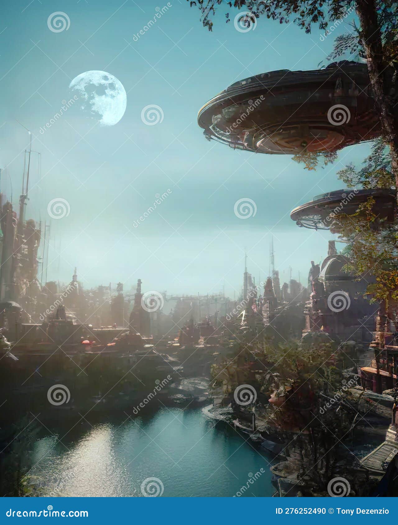 Fantastic Utopian Industrial Space Station Complex Architecture, Neural ...