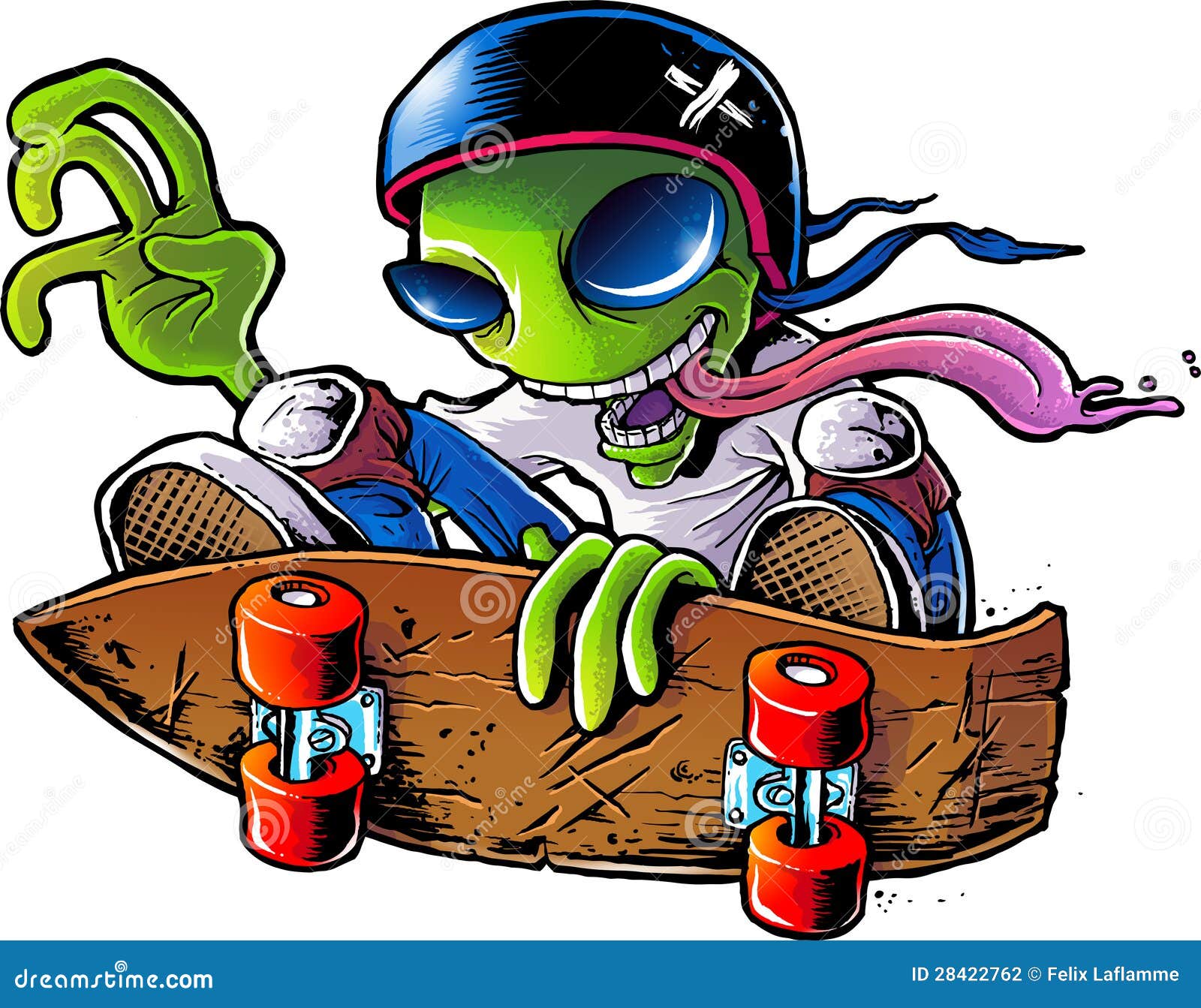 Alien Skater stock illustration. Illustration of grab - 28422762