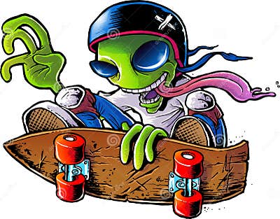 Alien Skater stock illustration. Illustration of grab - 28422762
