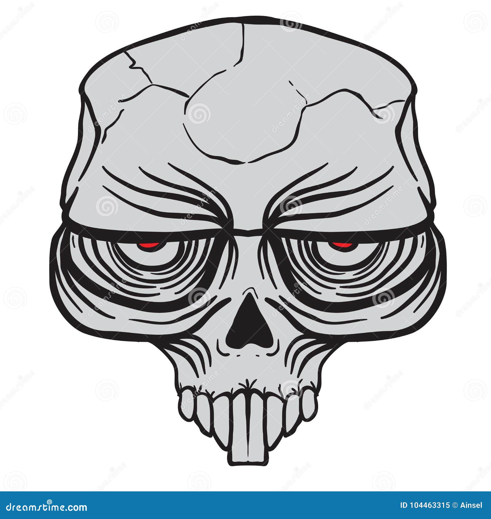 Alien skull stock illustration. Illustration of spooky - 104463315