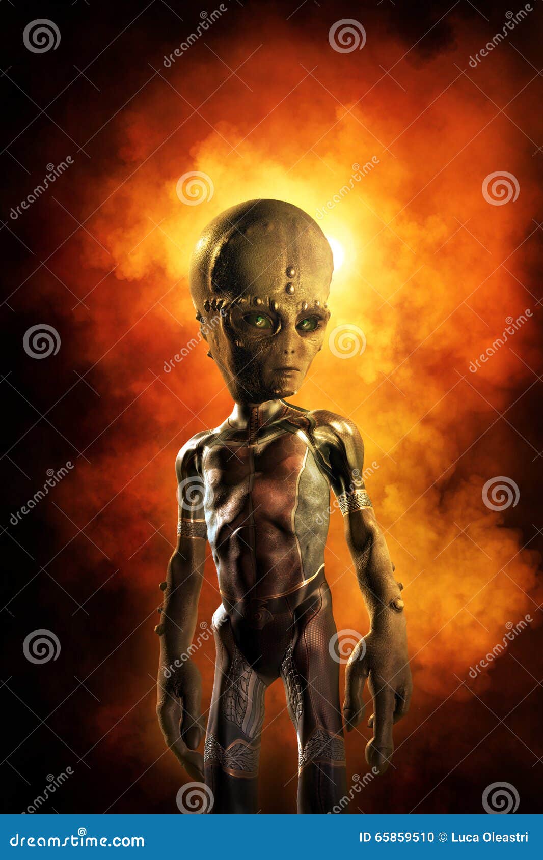 Alien and Smoke stock illustration. Illustration of spacesuit - 65859510