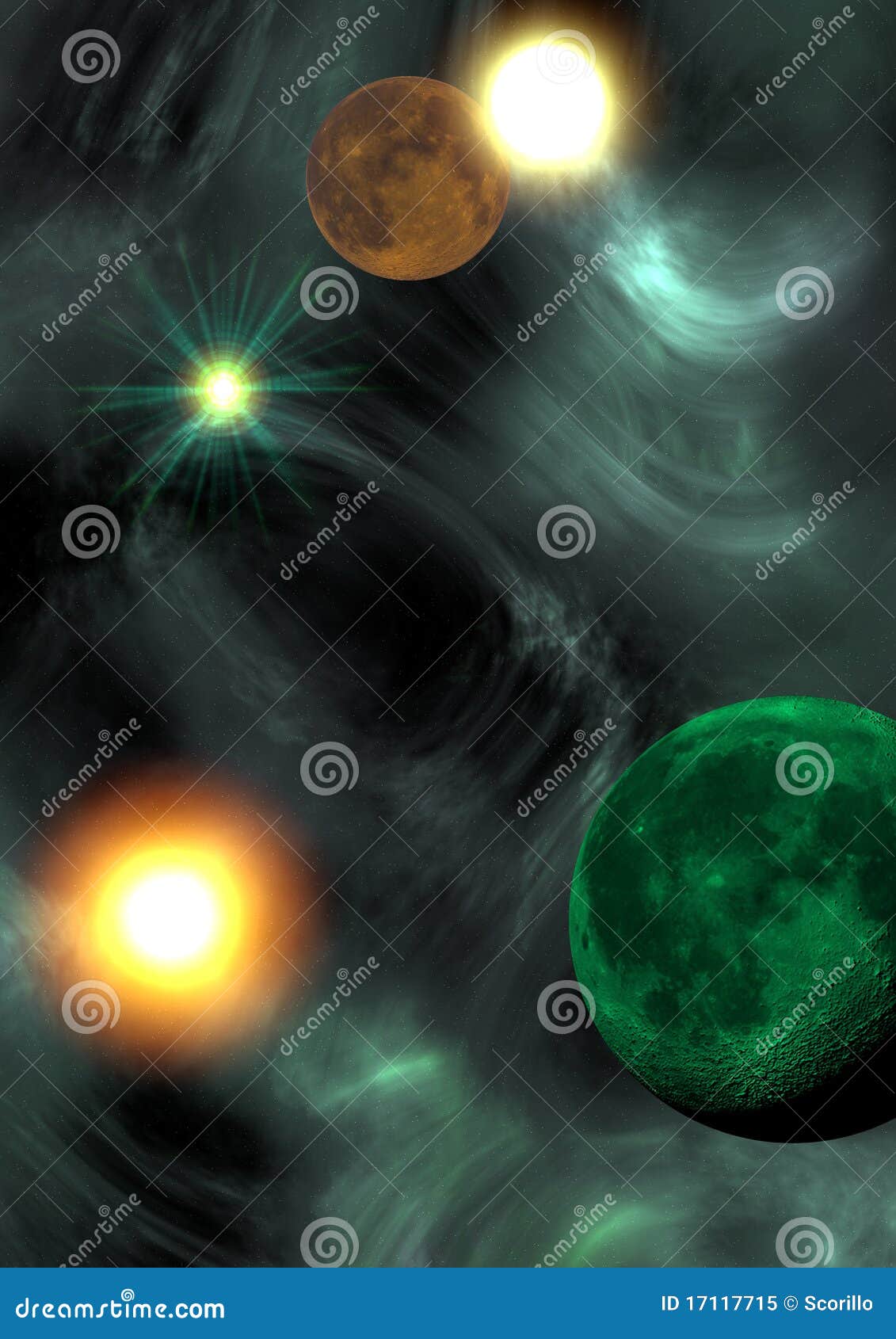 Alien solar system stock illustration. Illustration of deep - 17117715