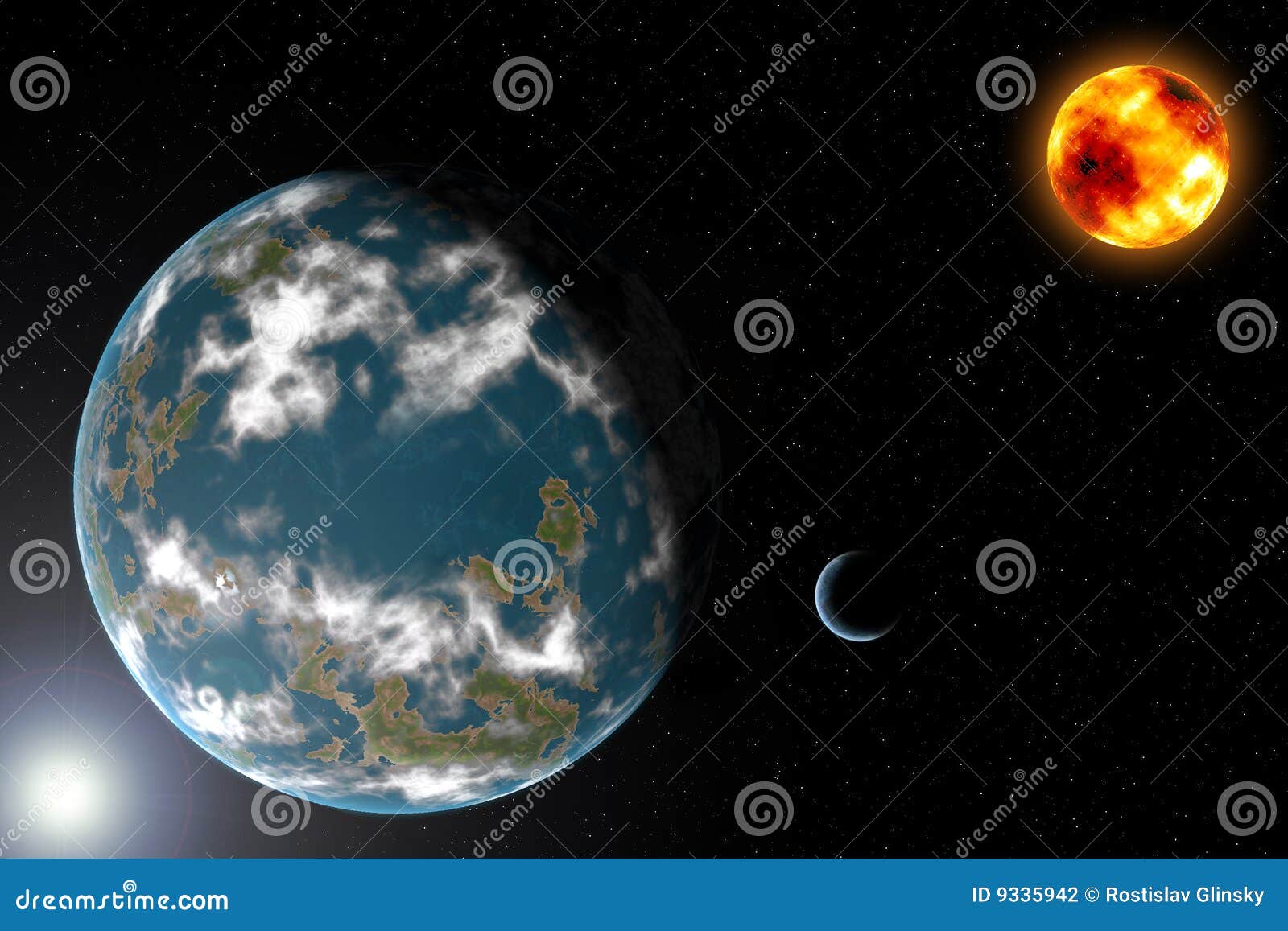 Alien Solar system. stock illustration. Illustration of collage - 9335942