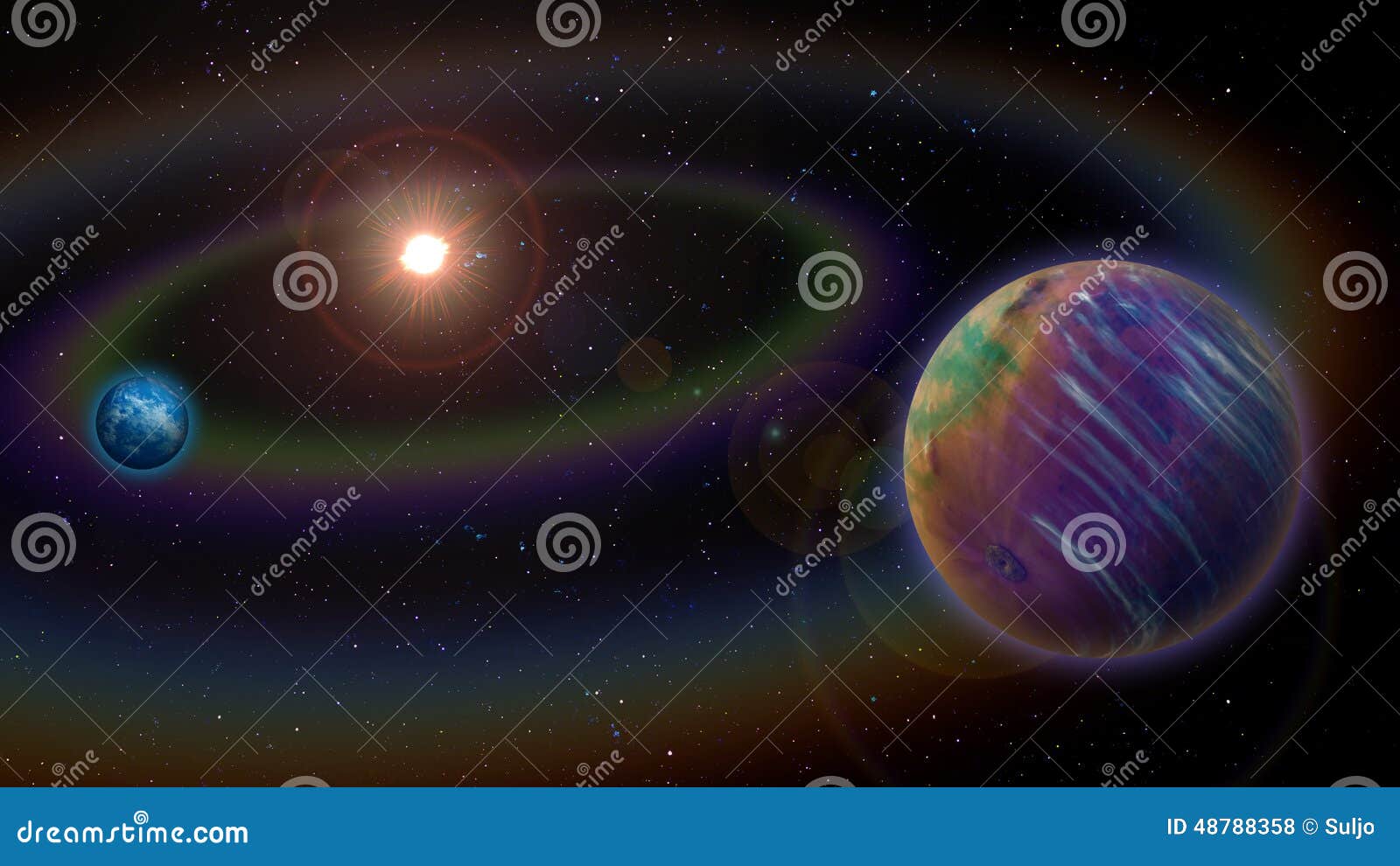 Alien Solar System stock illustration. Illustration of alien - 48788358