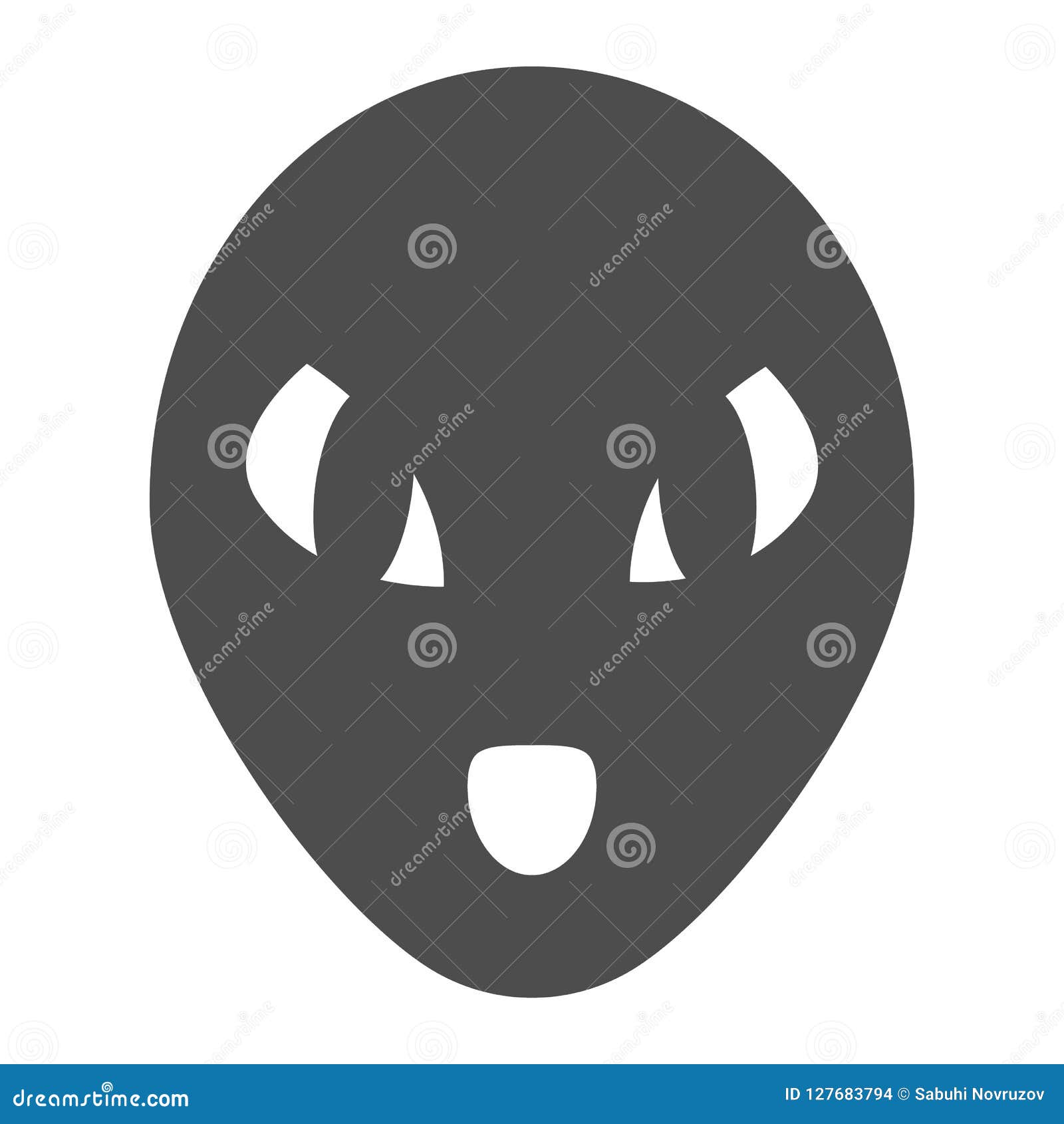 Alien Solid Icon. Humanoid Vector Illustration Isolated on White Stock ...