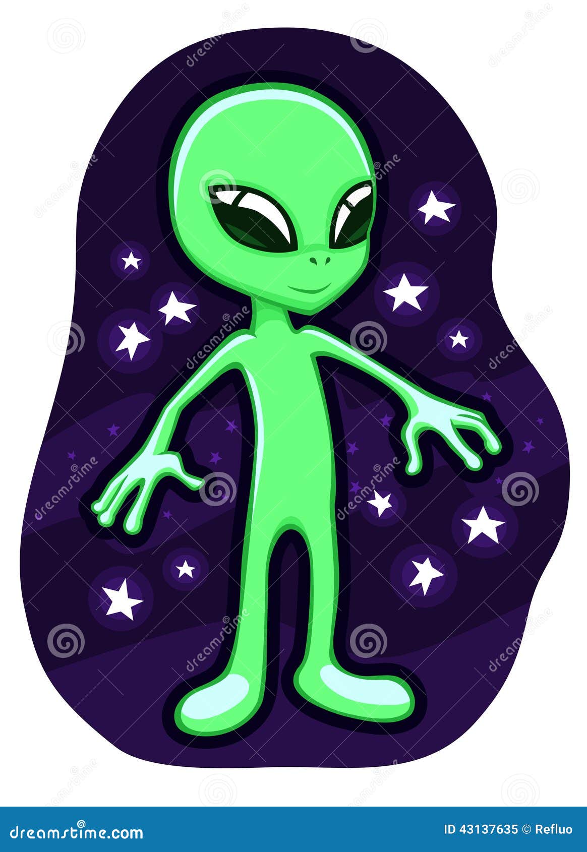 Alien in space stock vector. Illustration of paranormal - 43137635