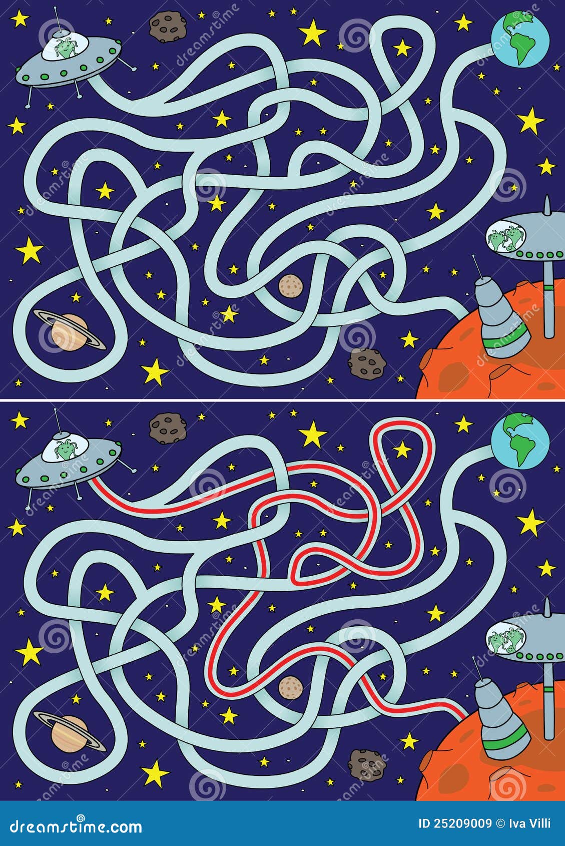 Alien space maze stock vector. Illustration of easy, composition - 25209009