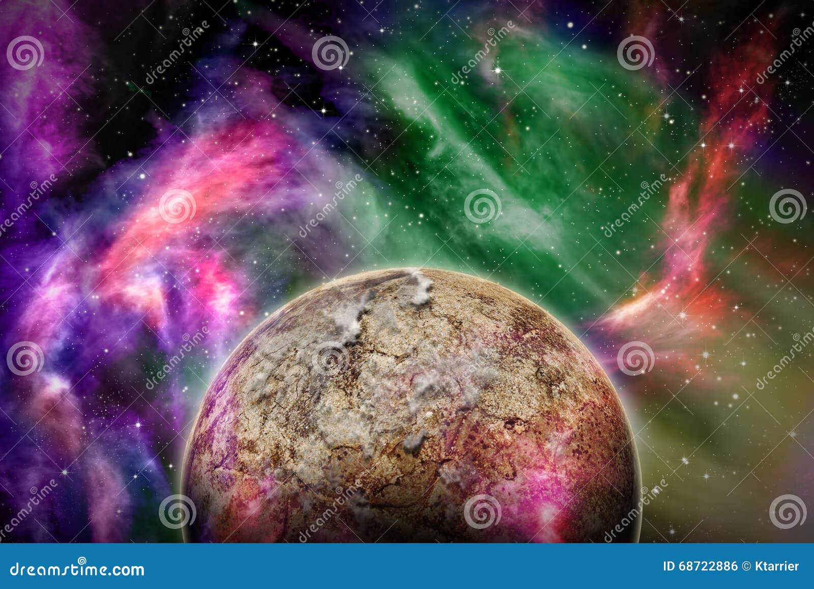 Alien space scene stock illustration. Illustration of astronomy - 68722886