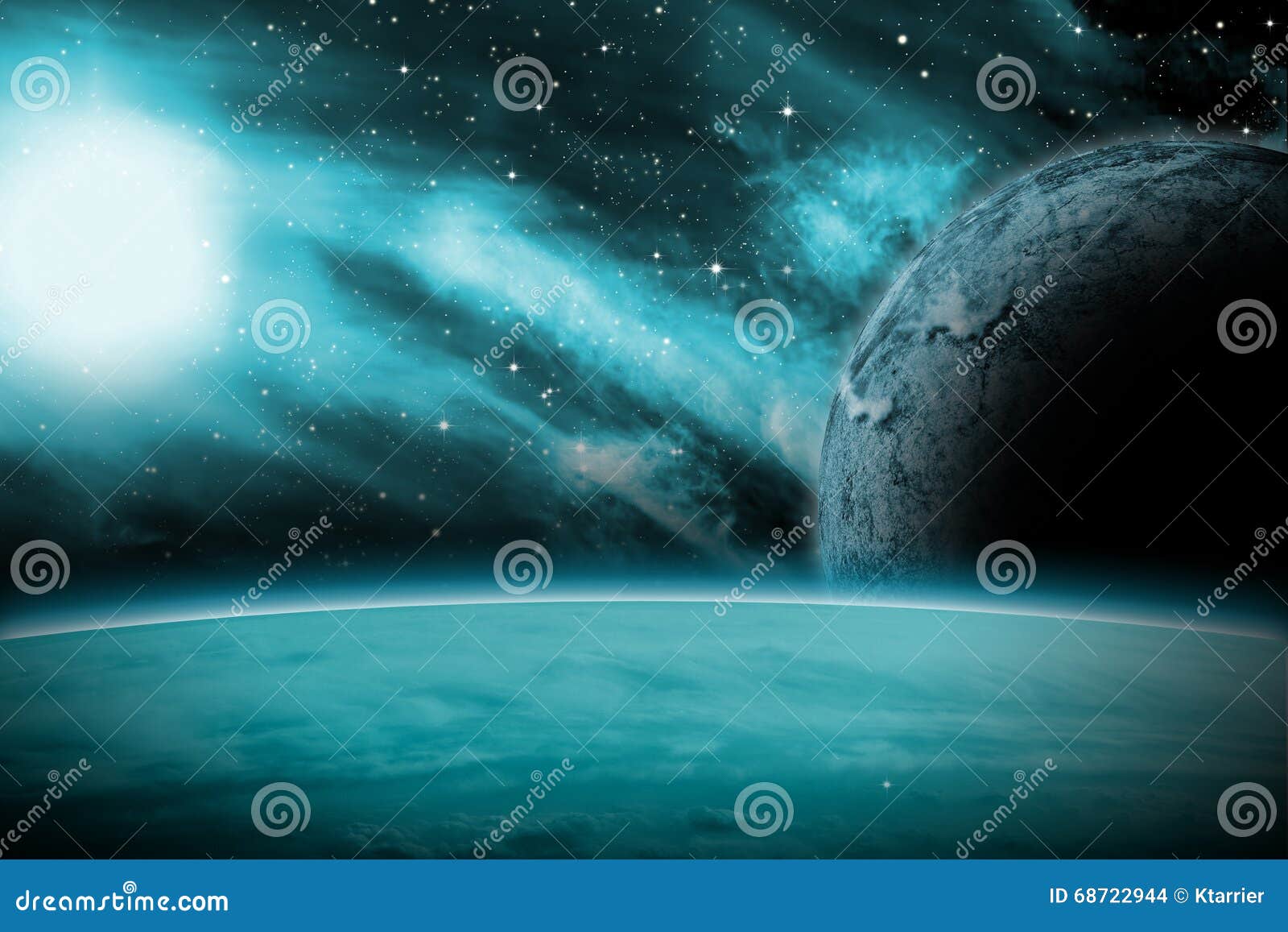 Alien space scene stock illustration. Illustration of digital - 68722944