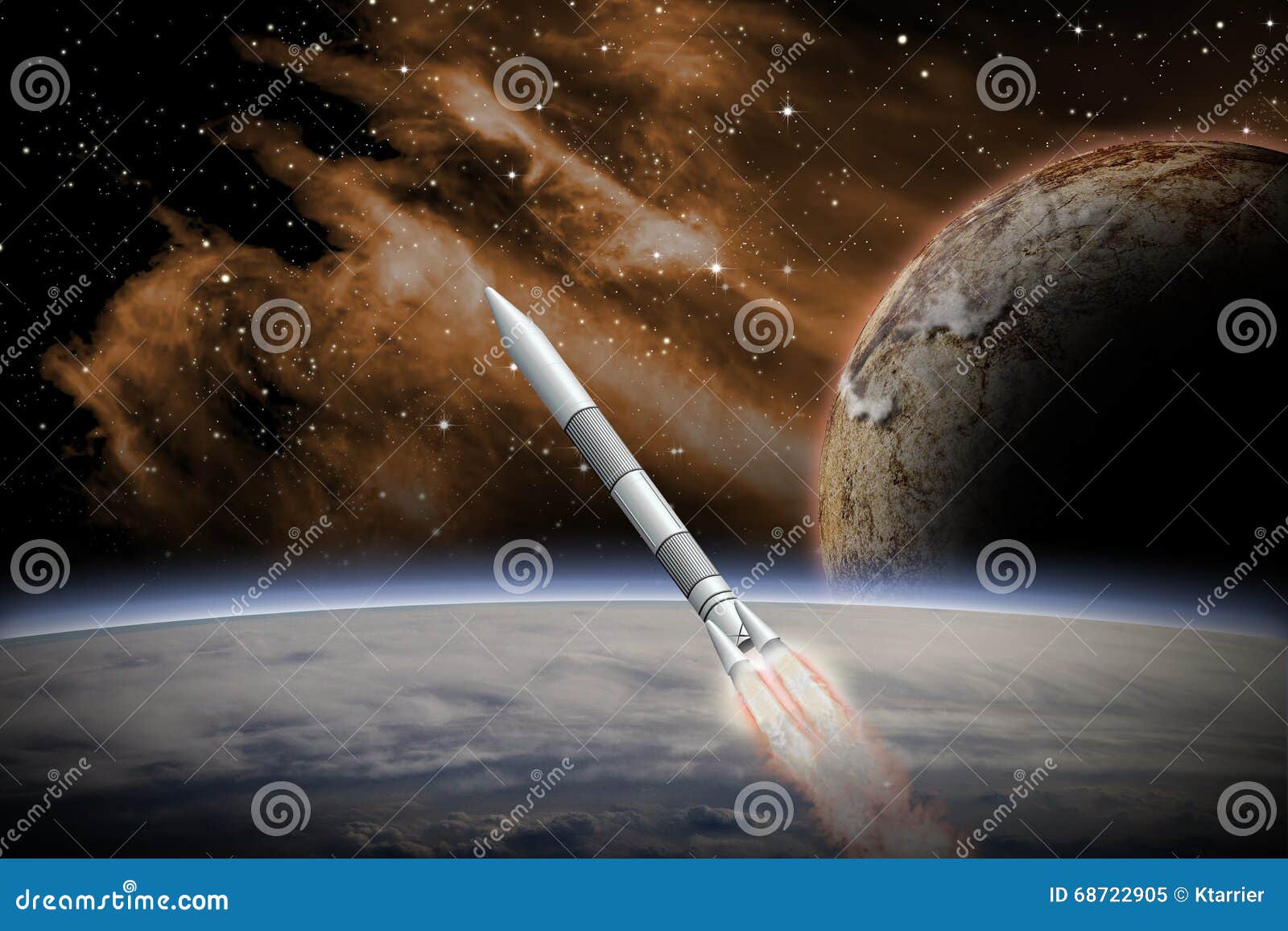 Alien space scene stock illustration. Illustration of fiction - 68722905