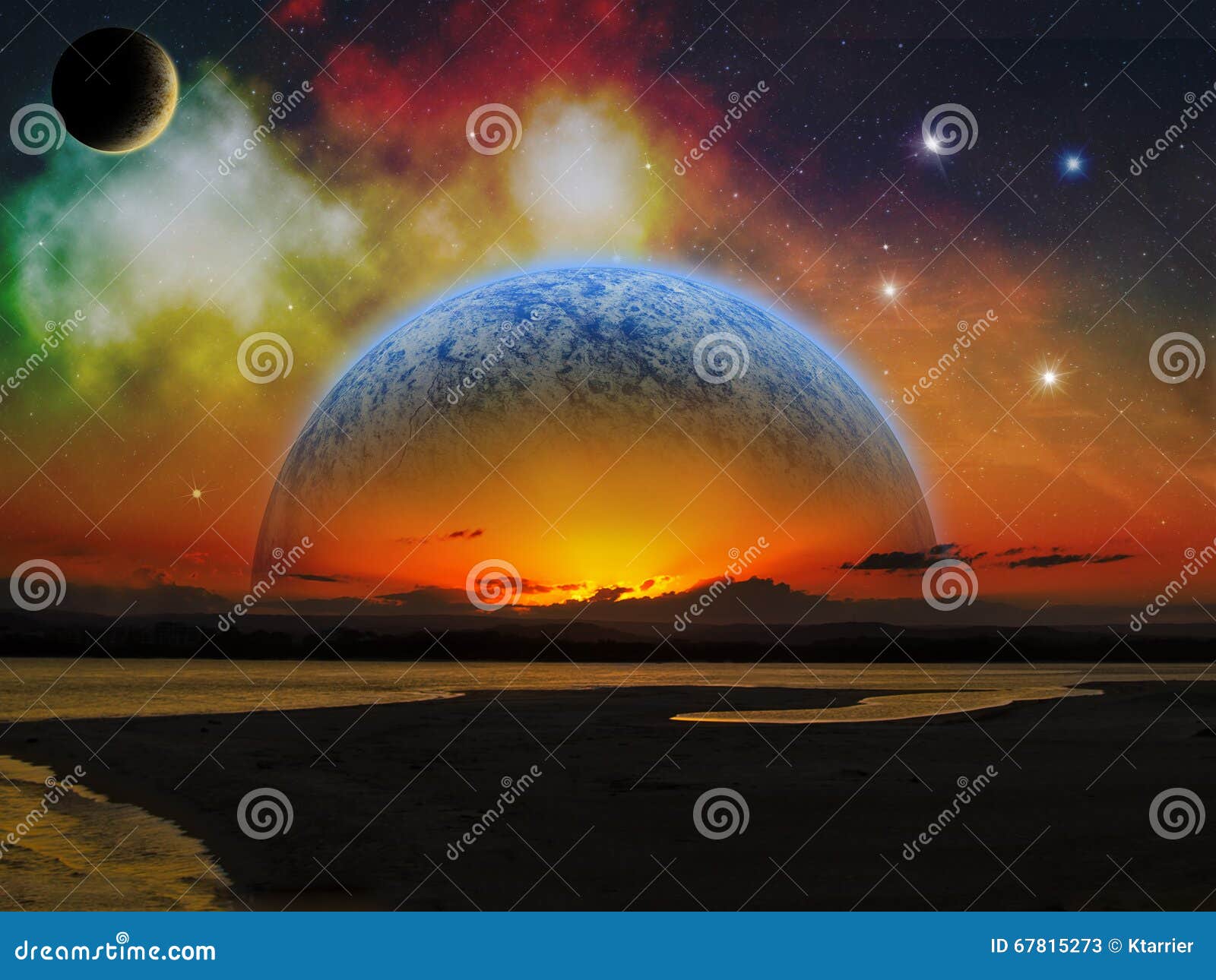 Alien space scene stock illustration. Illustration of futuristic - 67815273