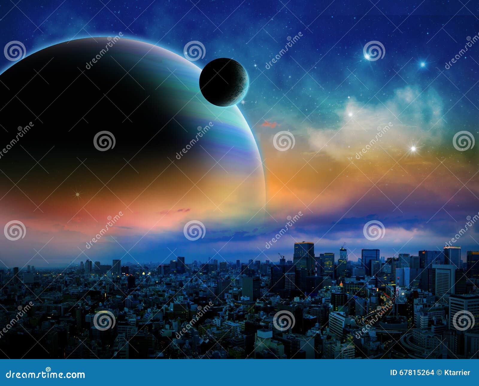 Alien space scene stock illustration. Illustration of desolation - 67815264