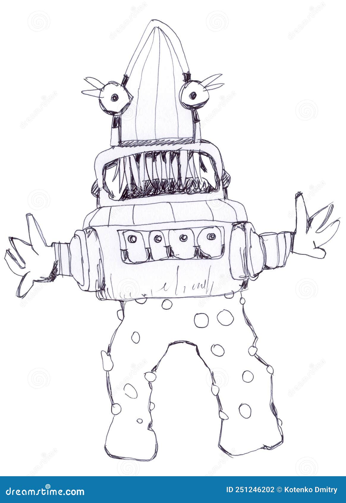 An Alien in a Space Suit, an Alien Robot from Another Planet.Ink ...